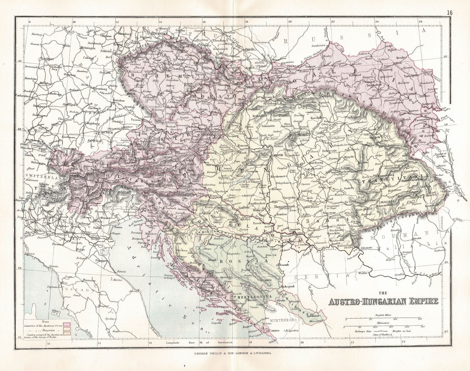 Austro-Hungarian Empire original antique map 1891 – Maps and Antique Prints