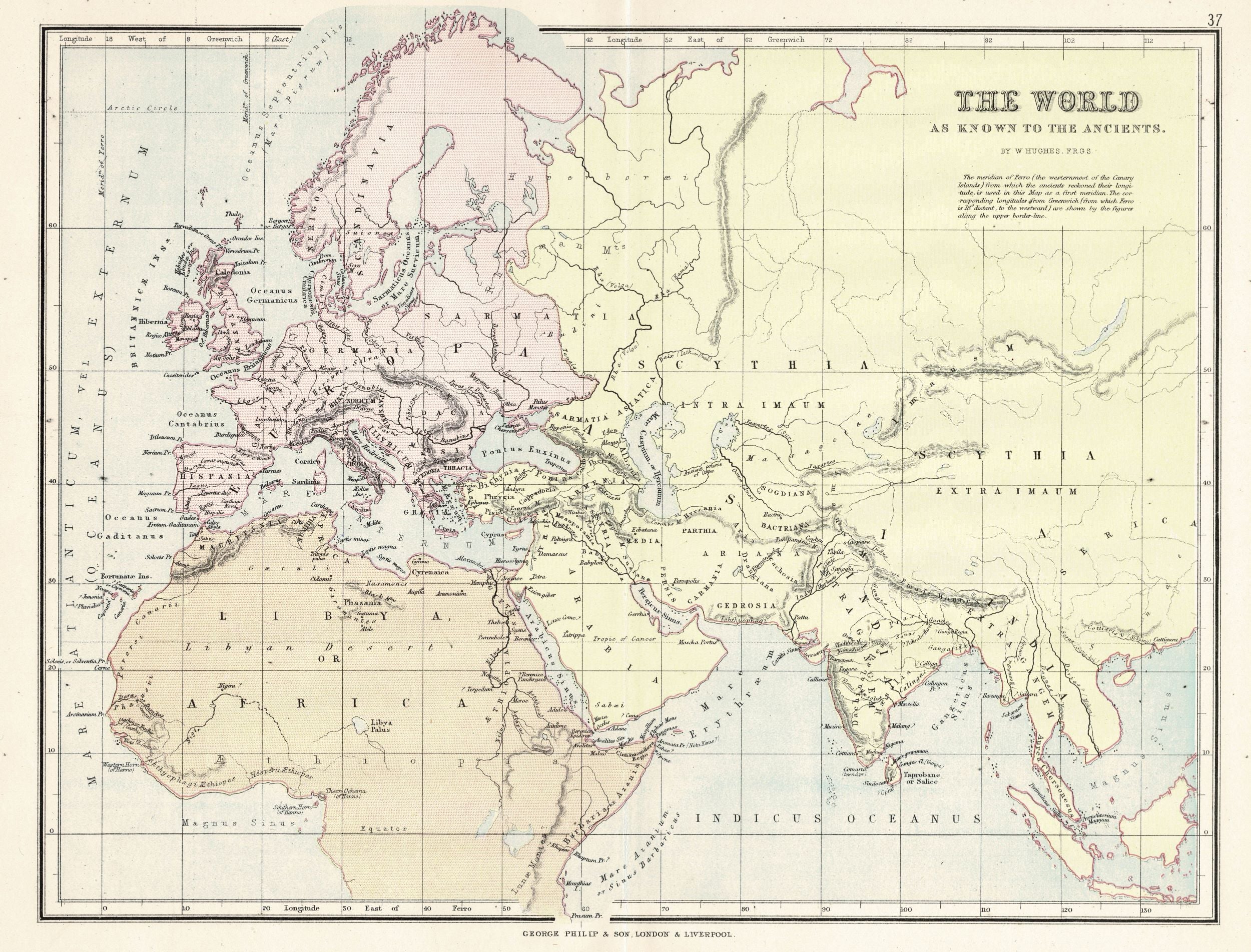 Ancient World antique map, 1891 – Maps and Antique Prints