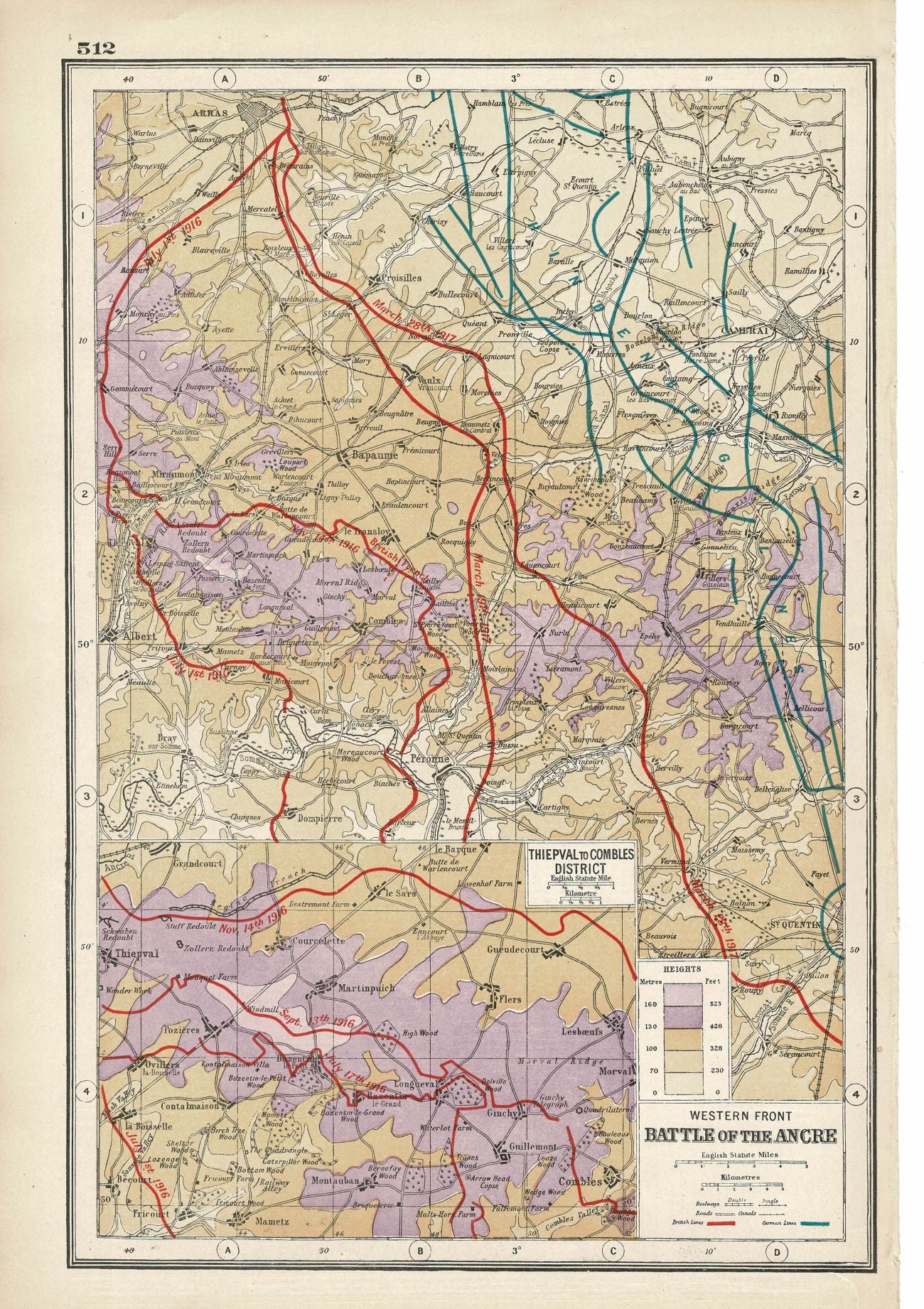 Western Front Battle of the Ancre, An Atlas of the Great War, publishe ...