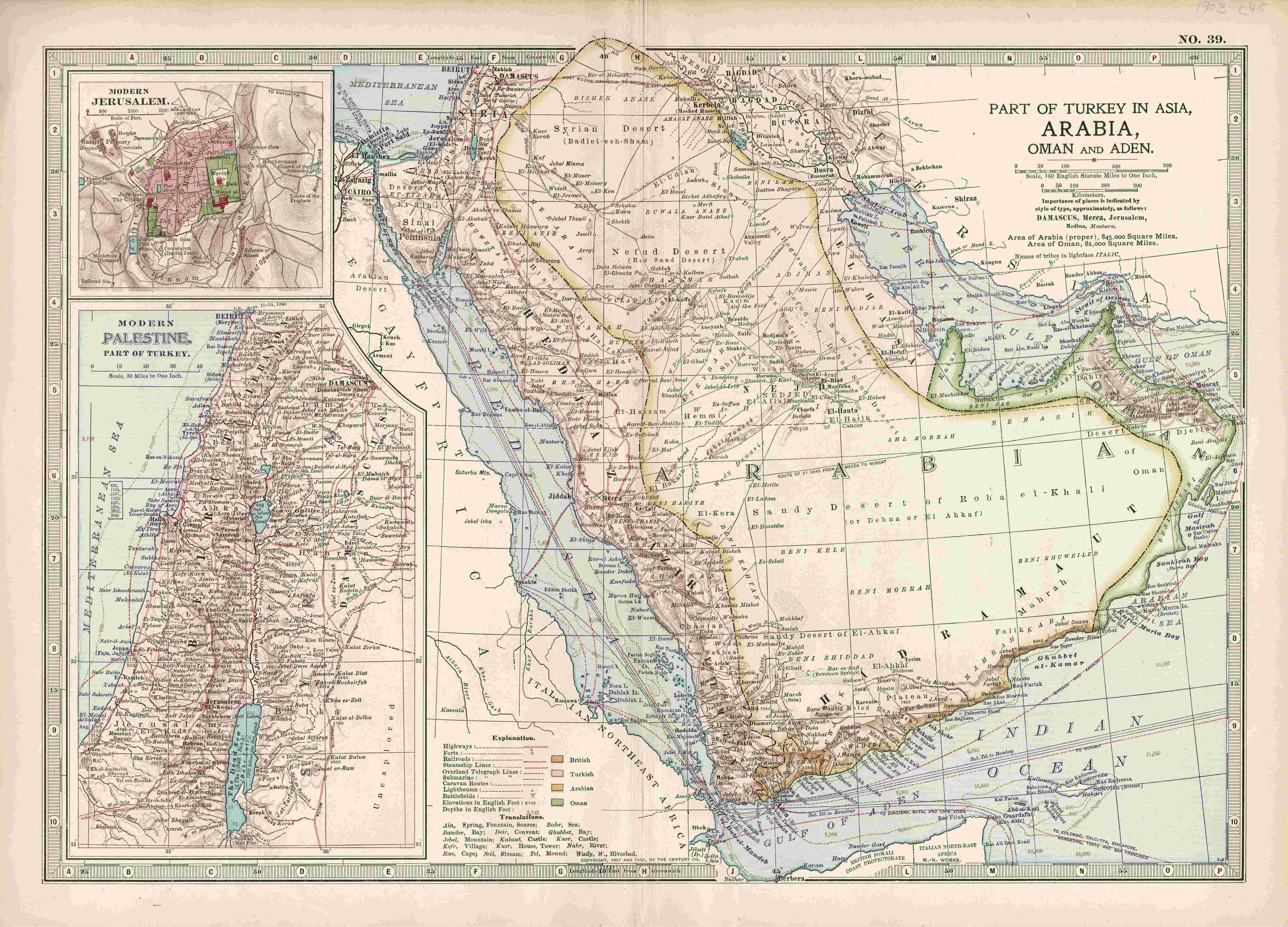 Arabia Oman & Aden antique map Encyclopaedia Britannica 1903 – Maps and ...