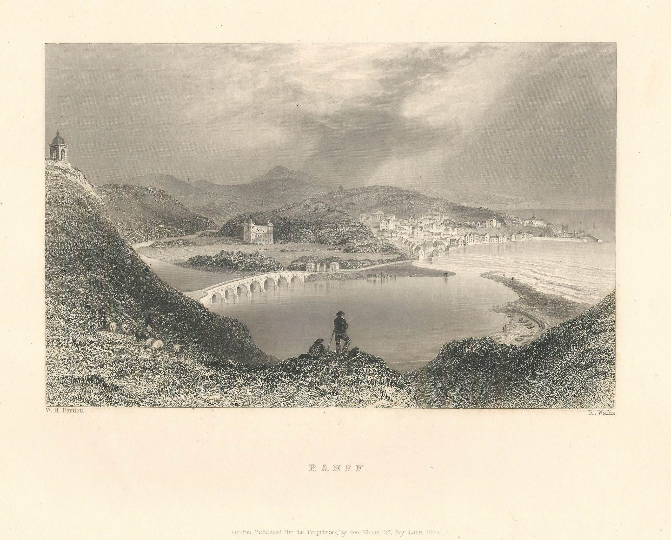 Banff Aberdeenshire Scotland antique print 1844 – Maps and Antique Prints