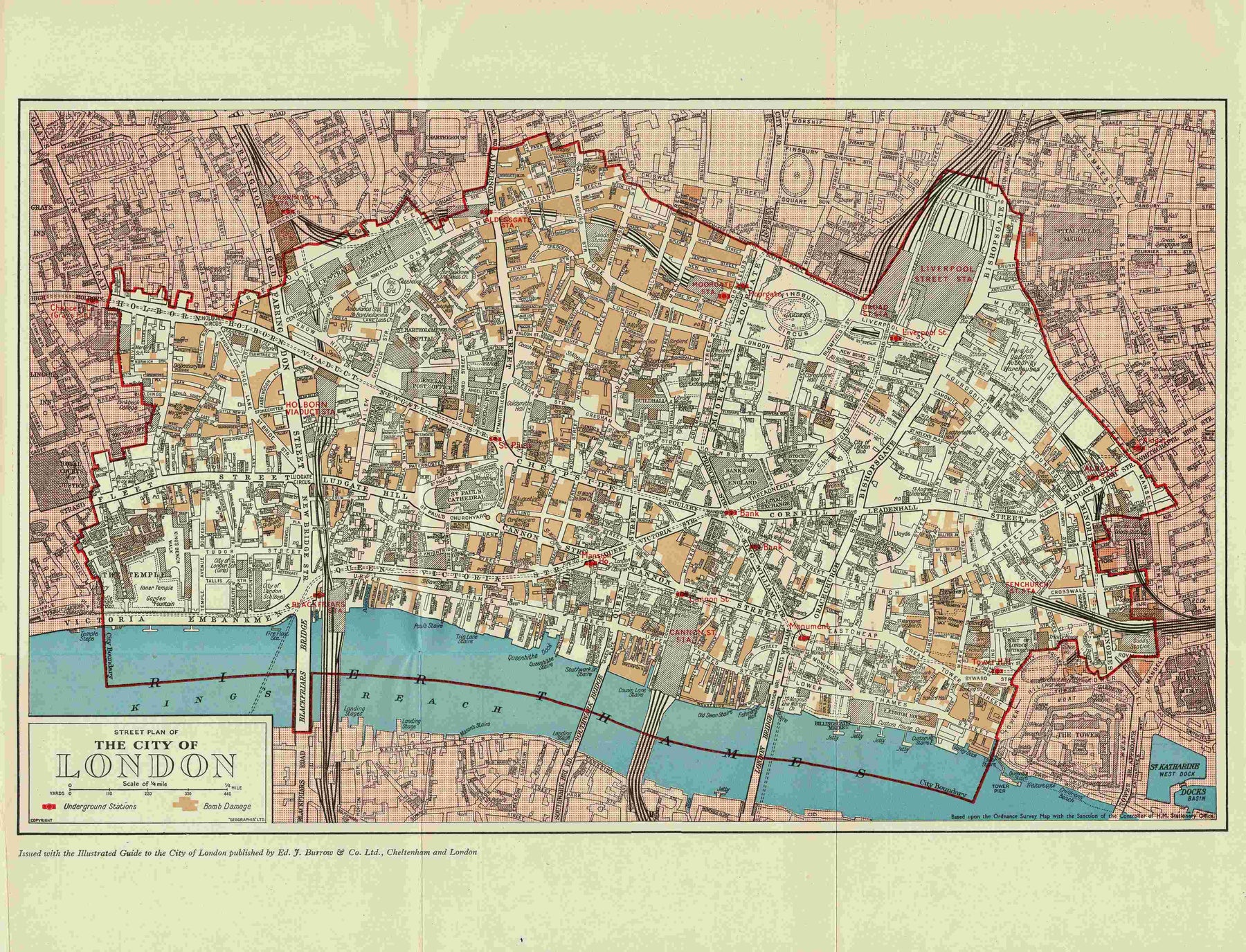 City of London World War Two (WW2) bomb damage map. – Maps and Antique ...