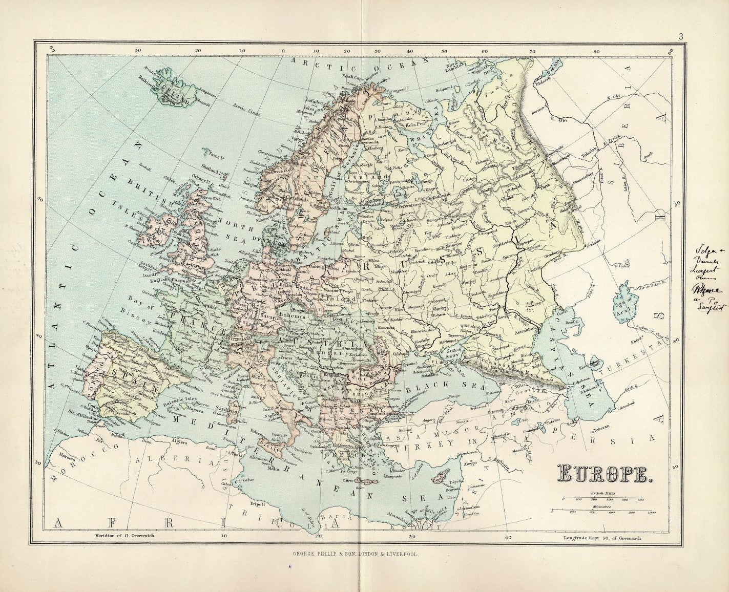 Europe, Antique Map, 1886 – Maps and Antique Prints