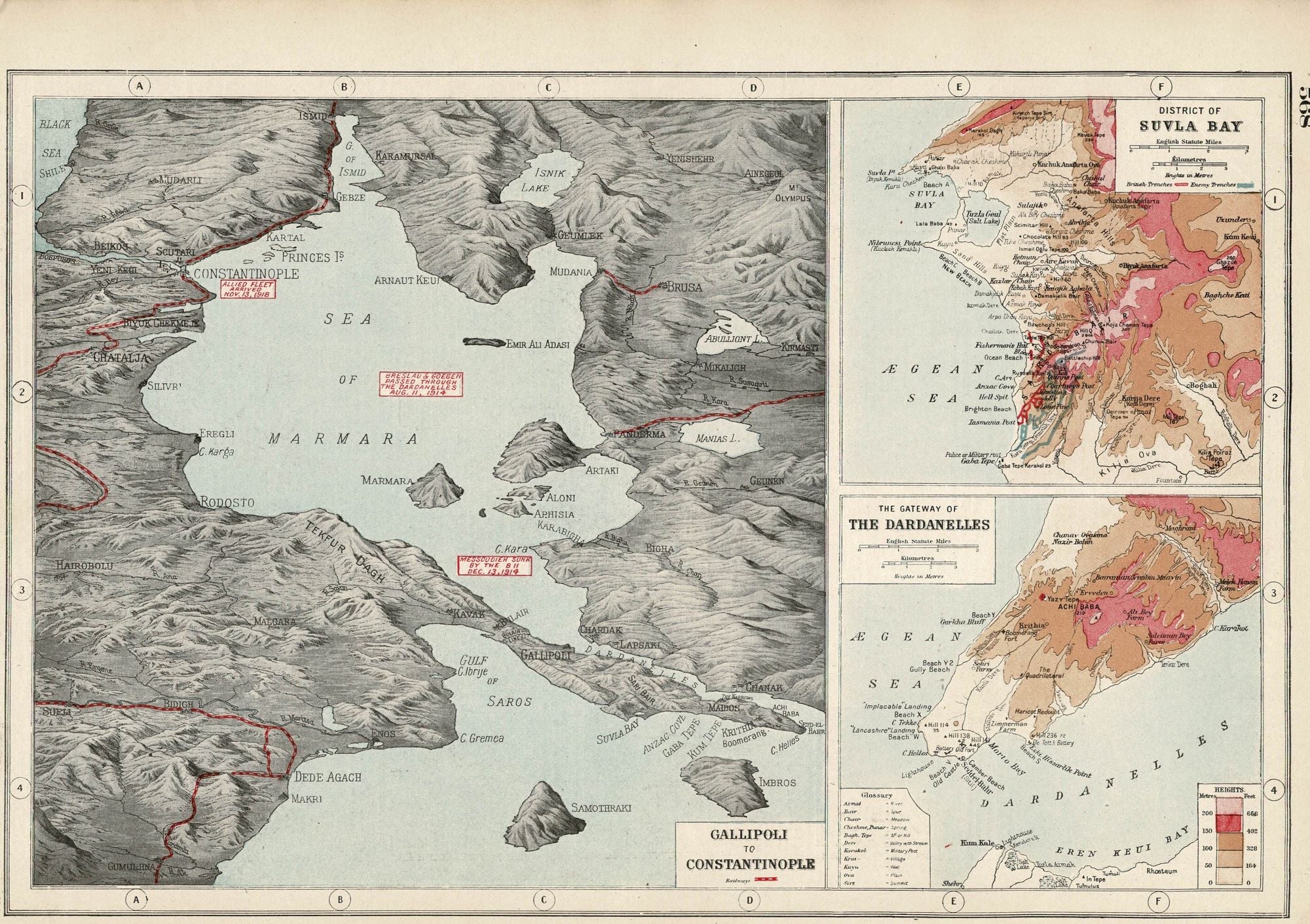 Gallipoli and Constantinople, An Atlas of the Great War, published 192 ...