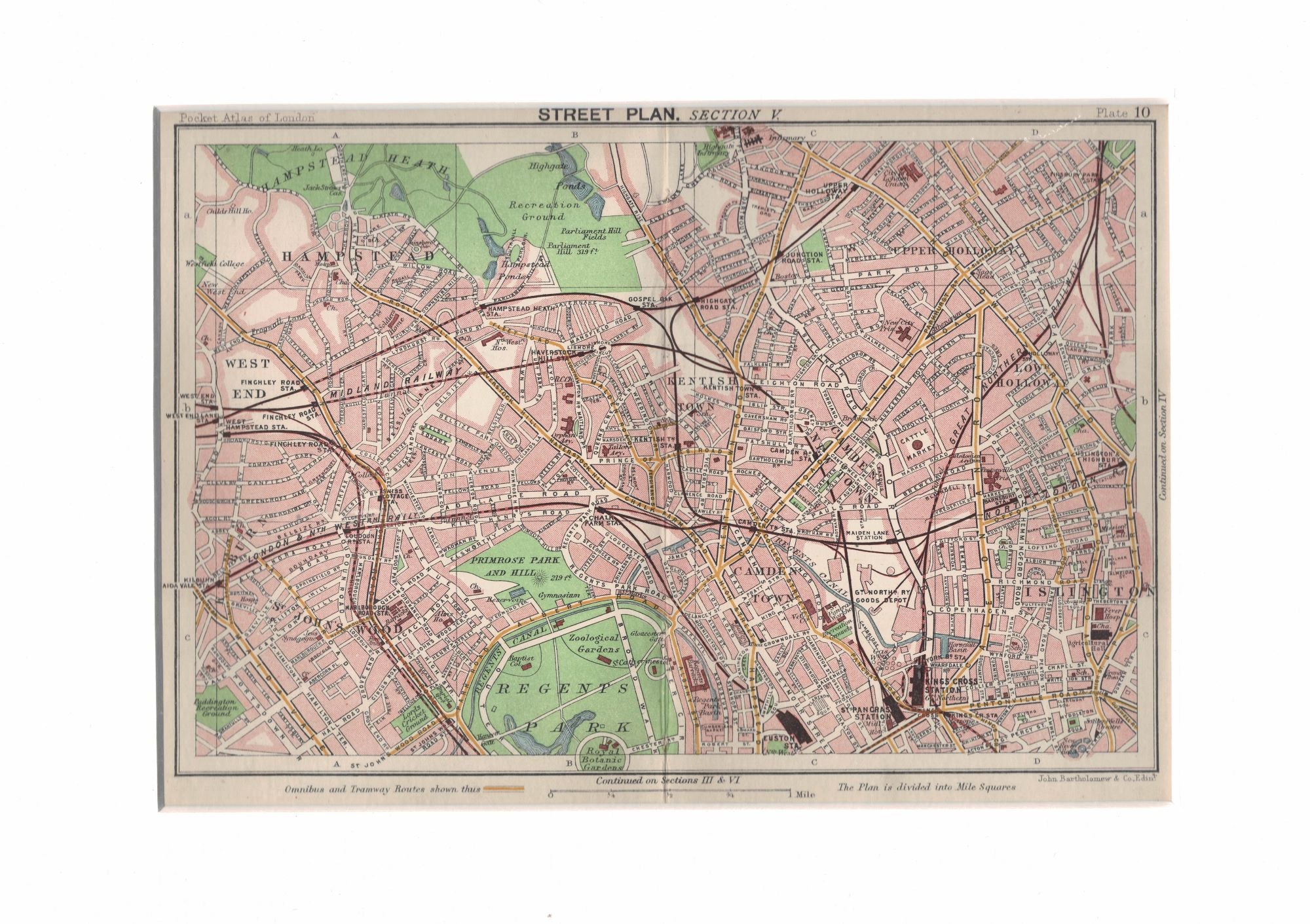 Kentish Town and Hampstead, Antique Map, 1900 – Maps and Antique Prints