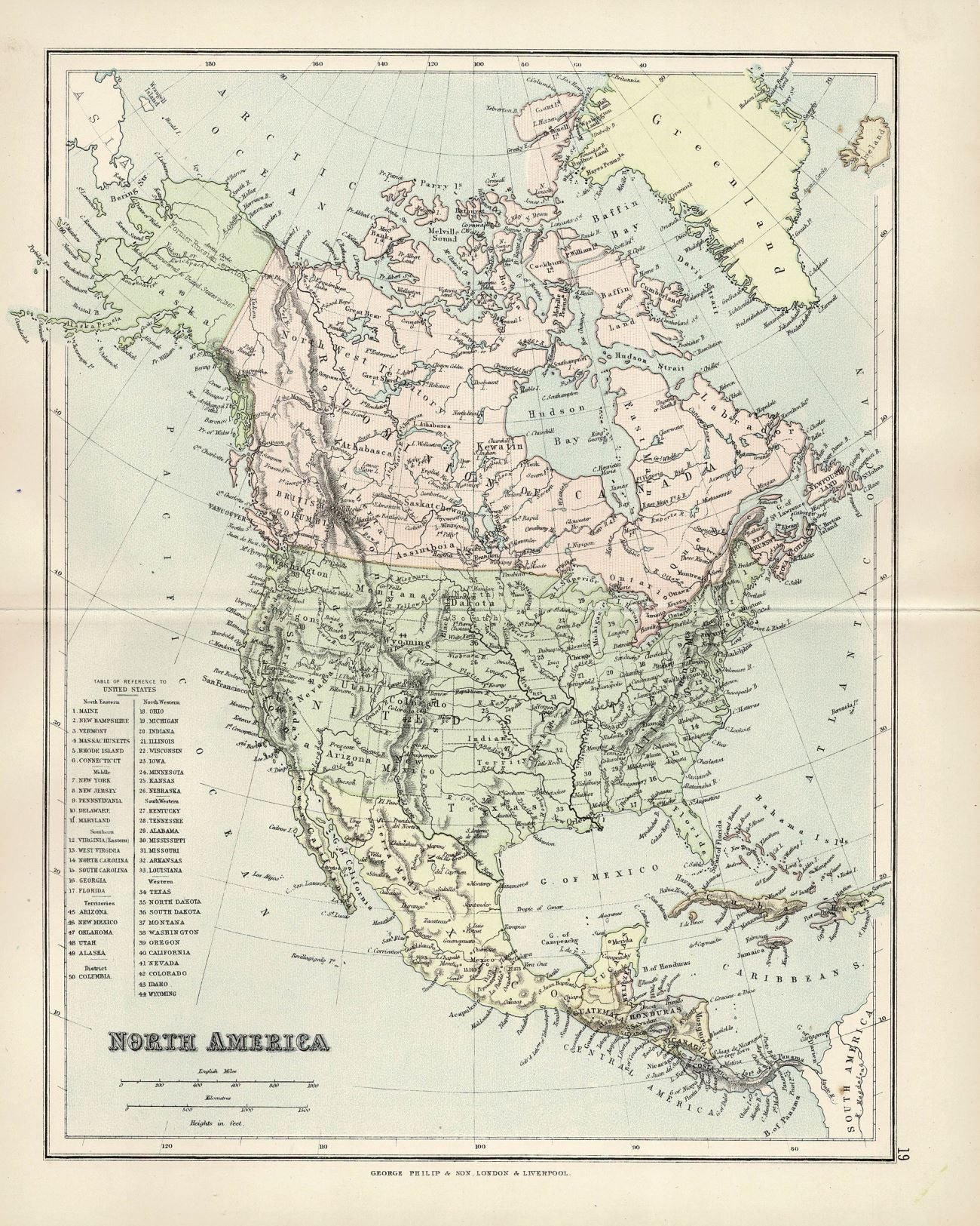 North America, Antique Map, 1886 – Maps and Antique Prints