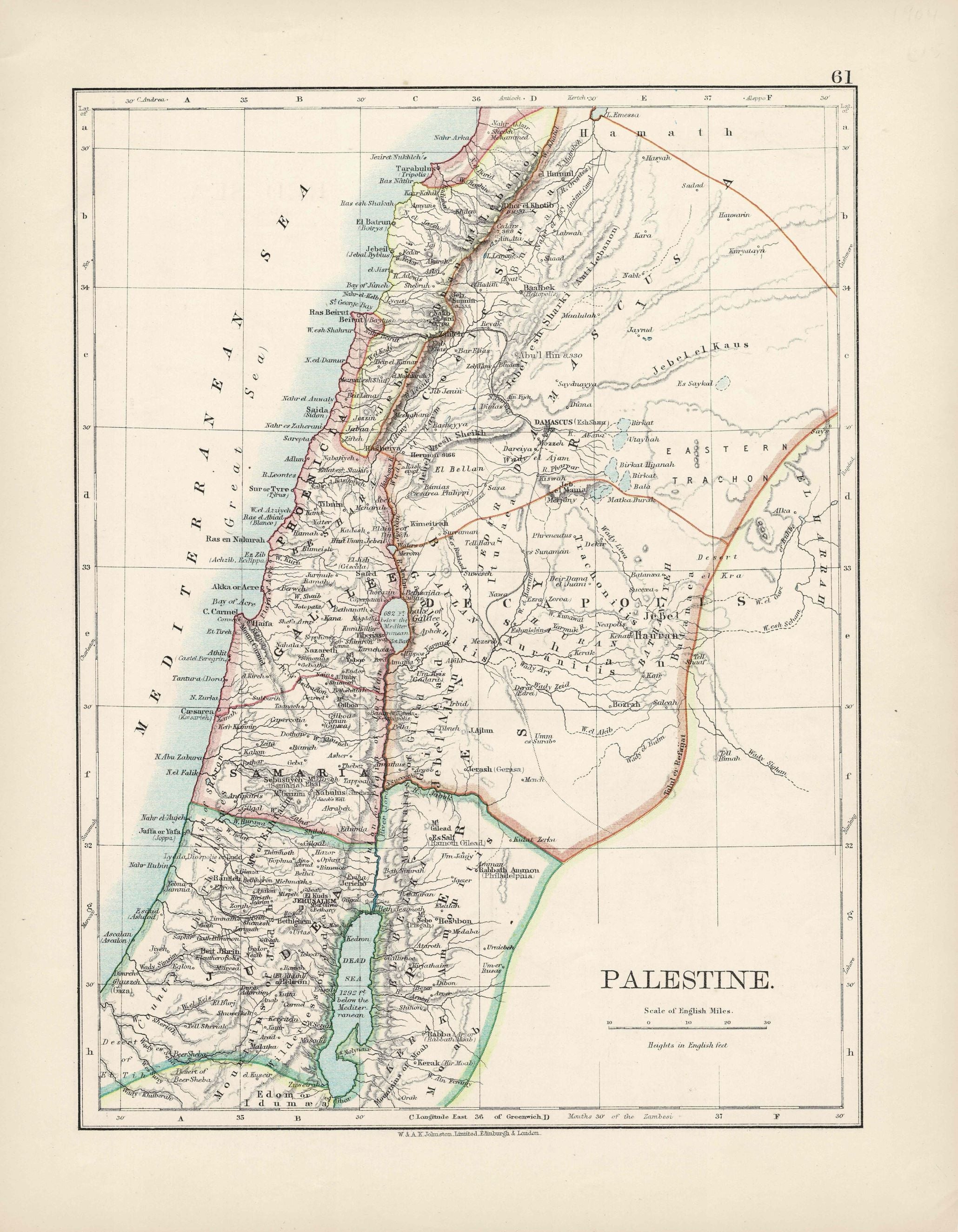 Palestine antique map published 1904 – Maps and Antique Prints