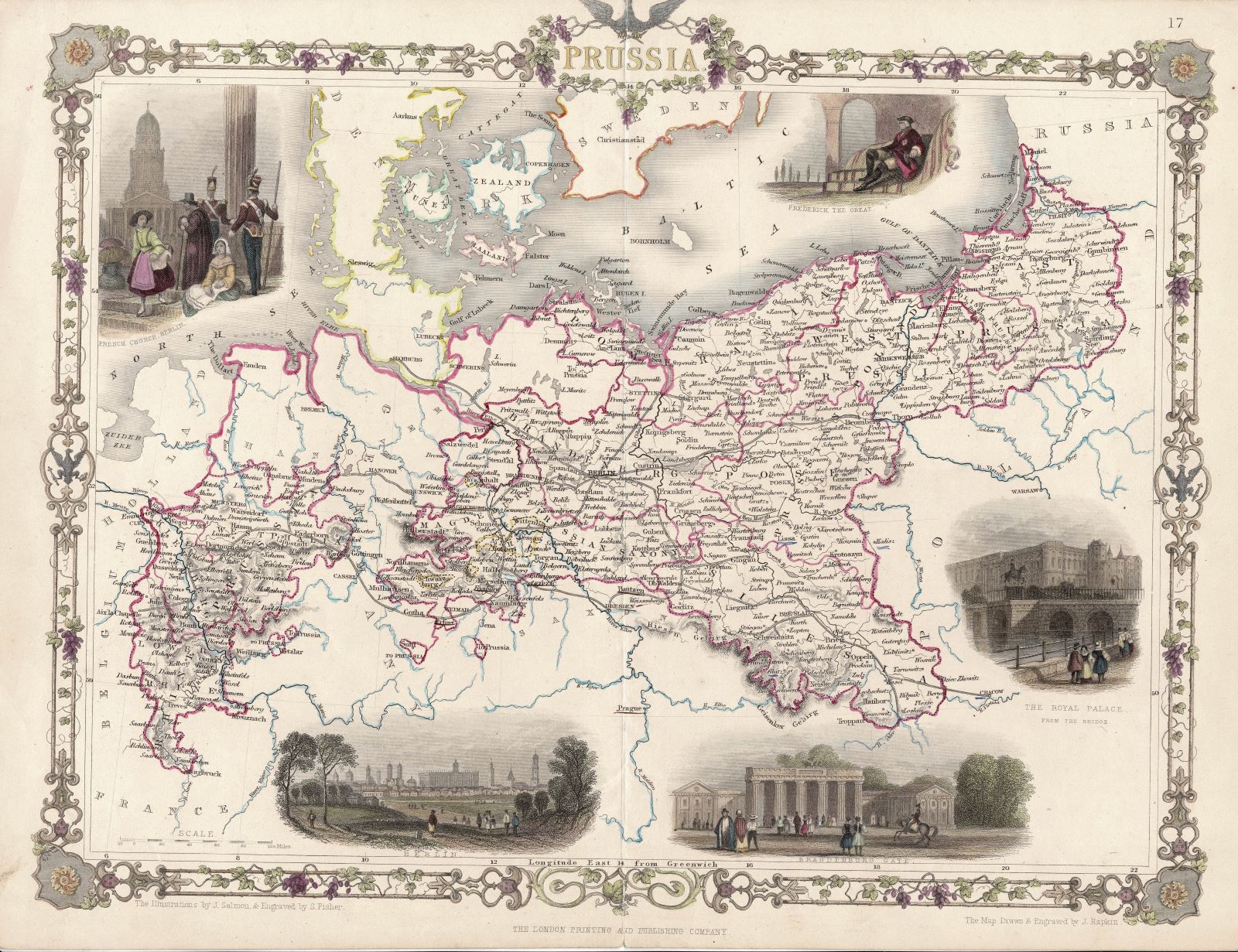 Prussia guaranteed antique map published by John Tallis in 1851 – Maps ...