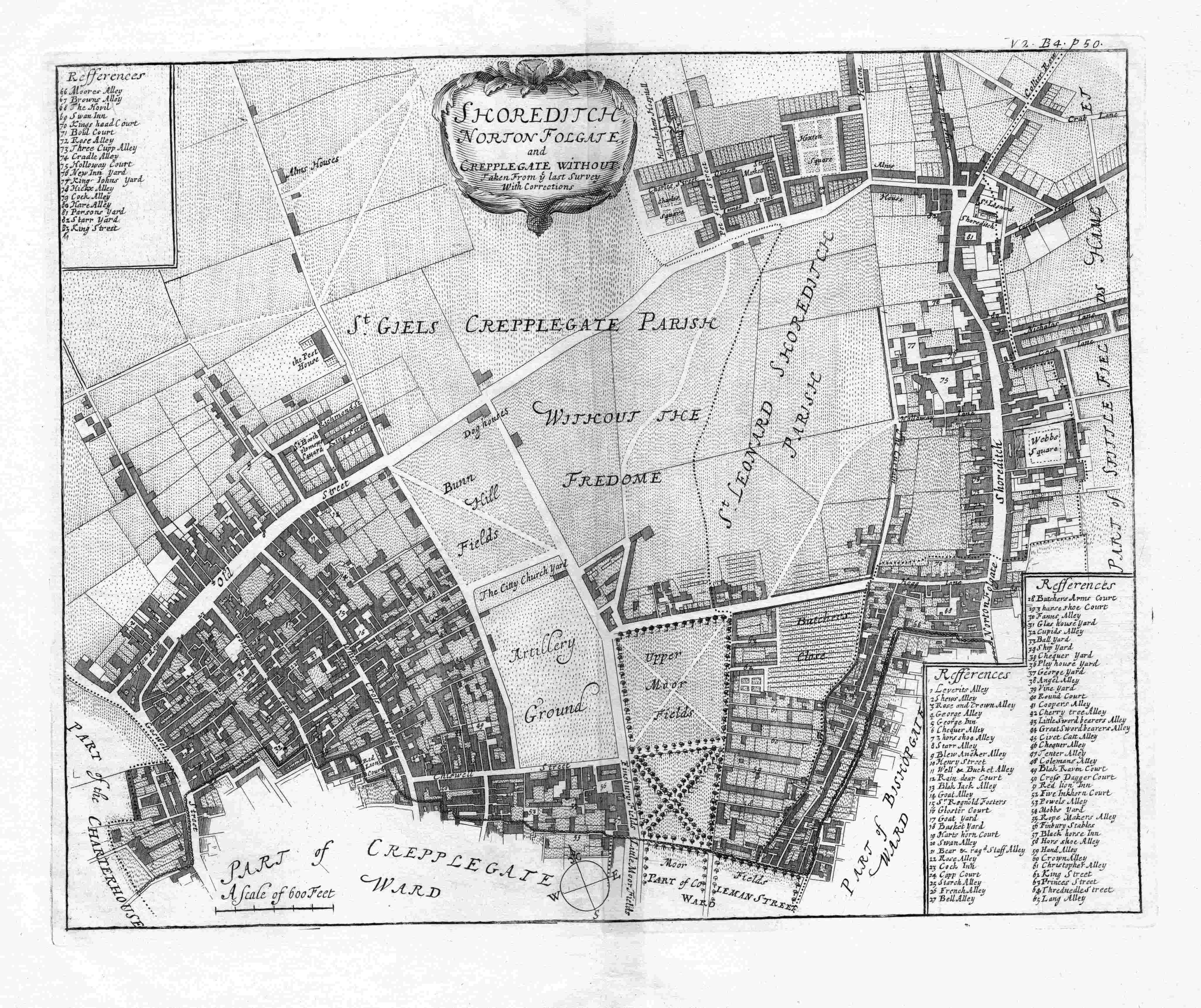 Shoreditch Norton Folgate antique map 1720 – Maps and Antique Prints
