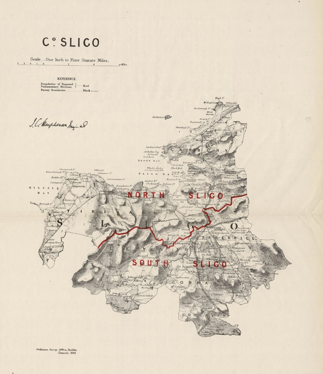 Sligo Ordnance Survey Boundary Commission antique map 1885 – Maps and ...