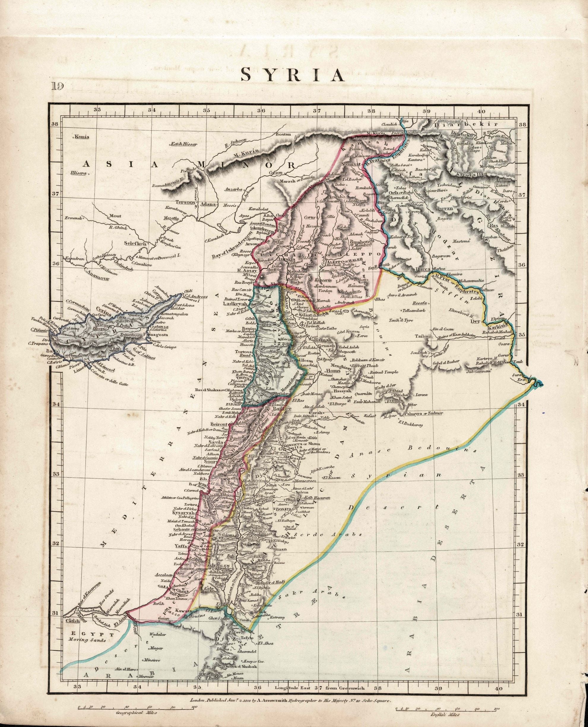Syria antique map 1828 – Maps and Antique Prints