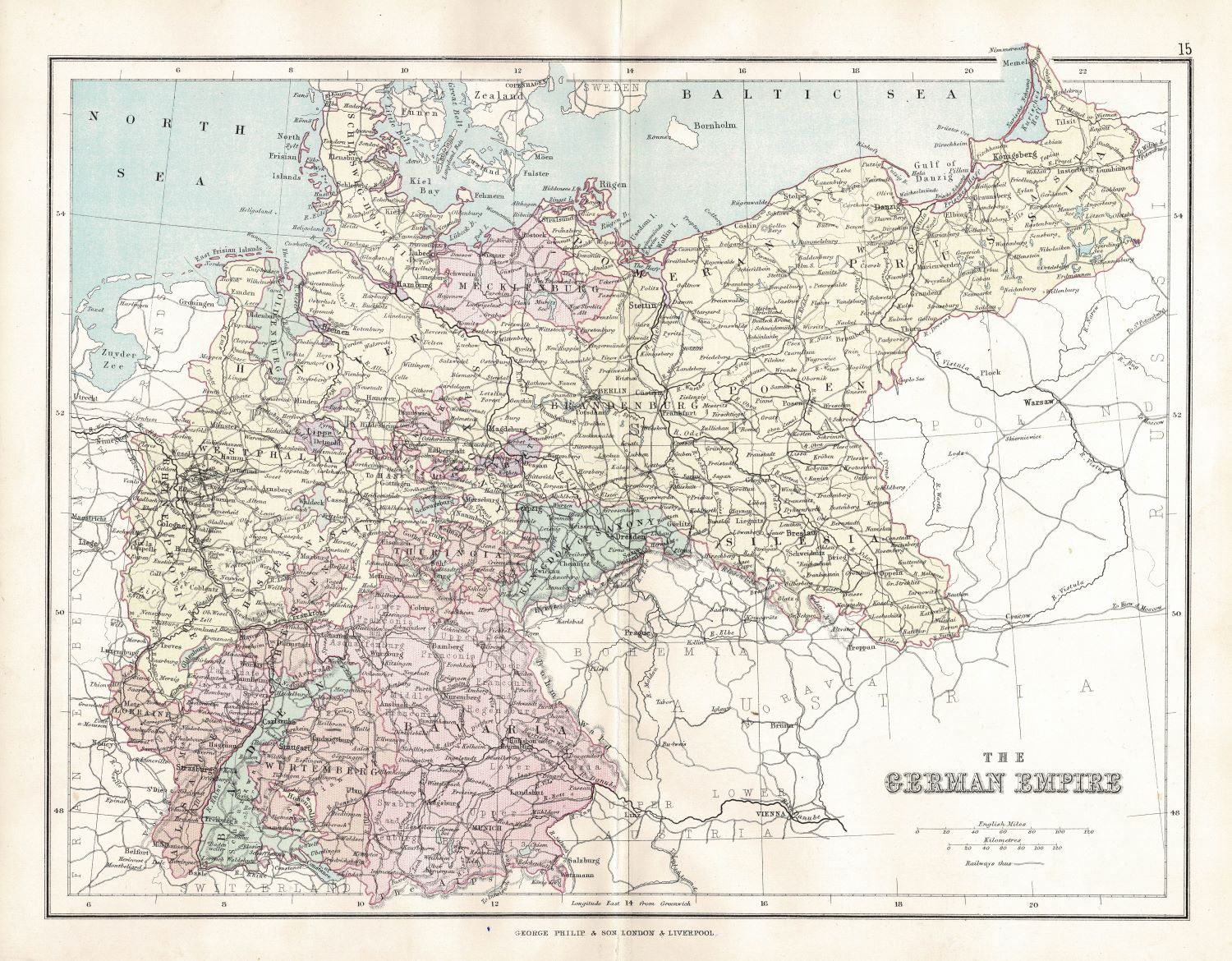 German Empire antique map 1891 – Maps and Antique Prints