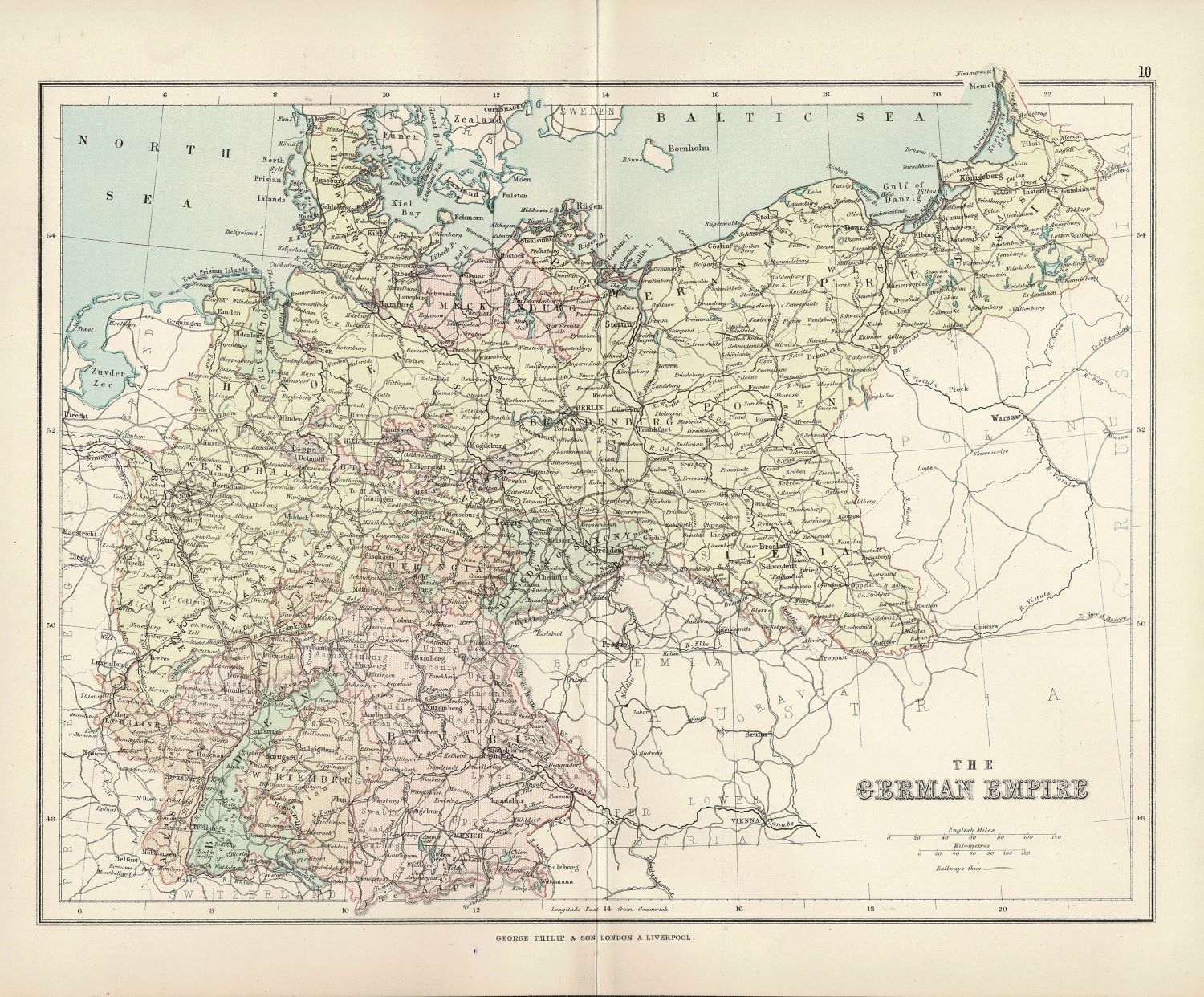 The German Empire, Antique Map, 1886 – Maps and Antique Prints