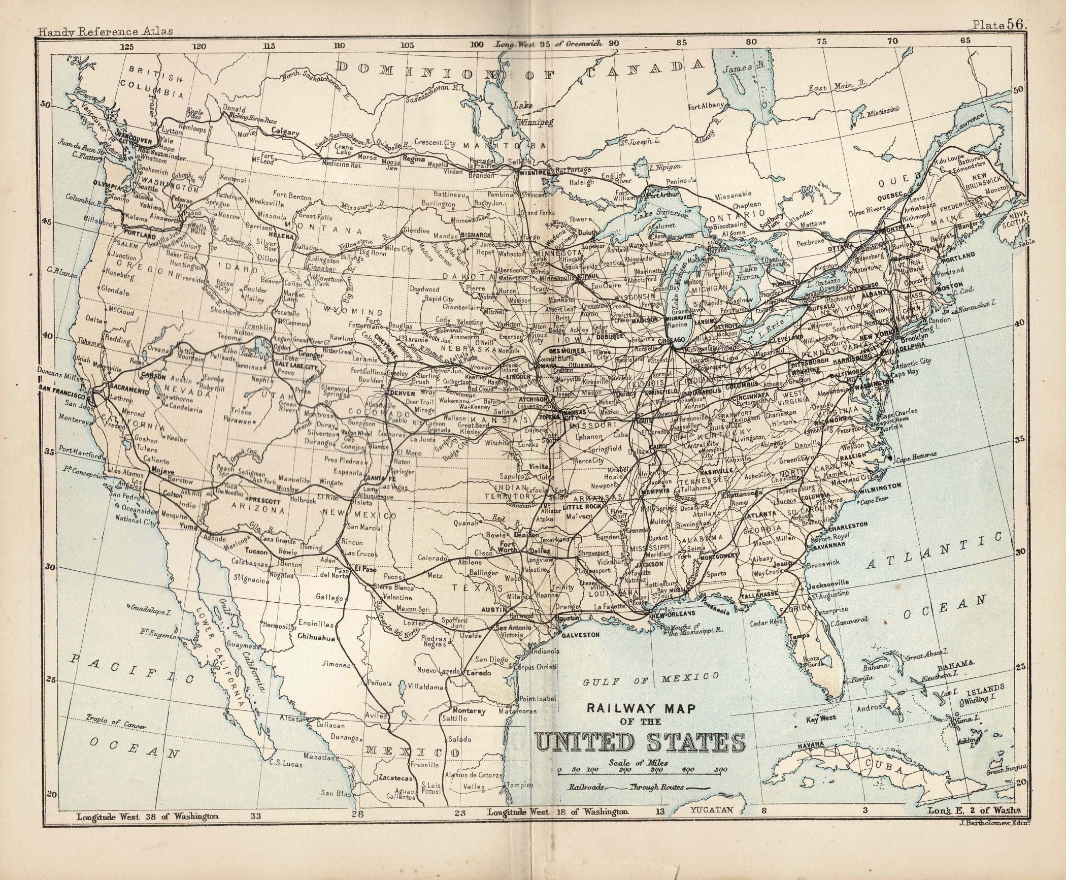 Railway map of the United States published 1886 – Maps and Antique Prints