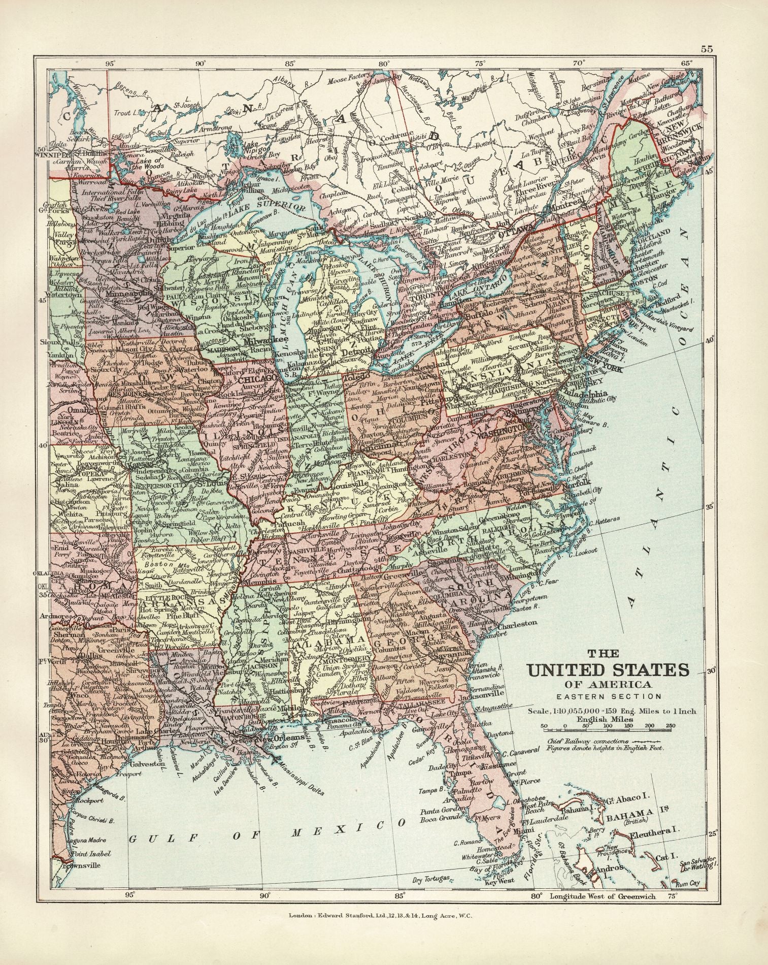 United States of America Eastern Section antique map 1926 – Maps and ...