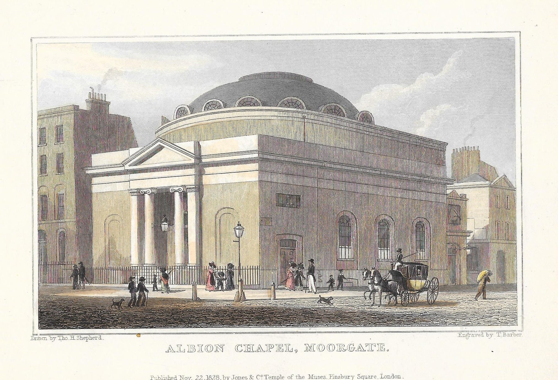Moorgate, Albion Chapel, London antique print 1830 – Maps and Antique ...