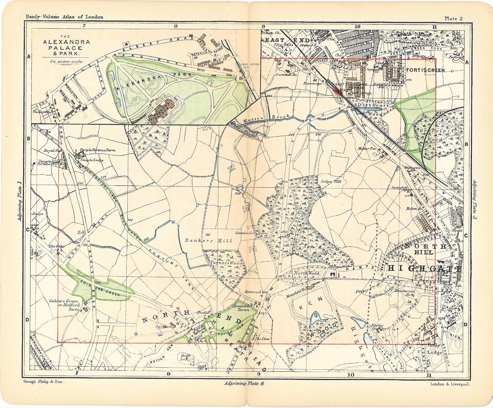 Alexandra Palace antique map published 1891 – Maps and Antique Prints