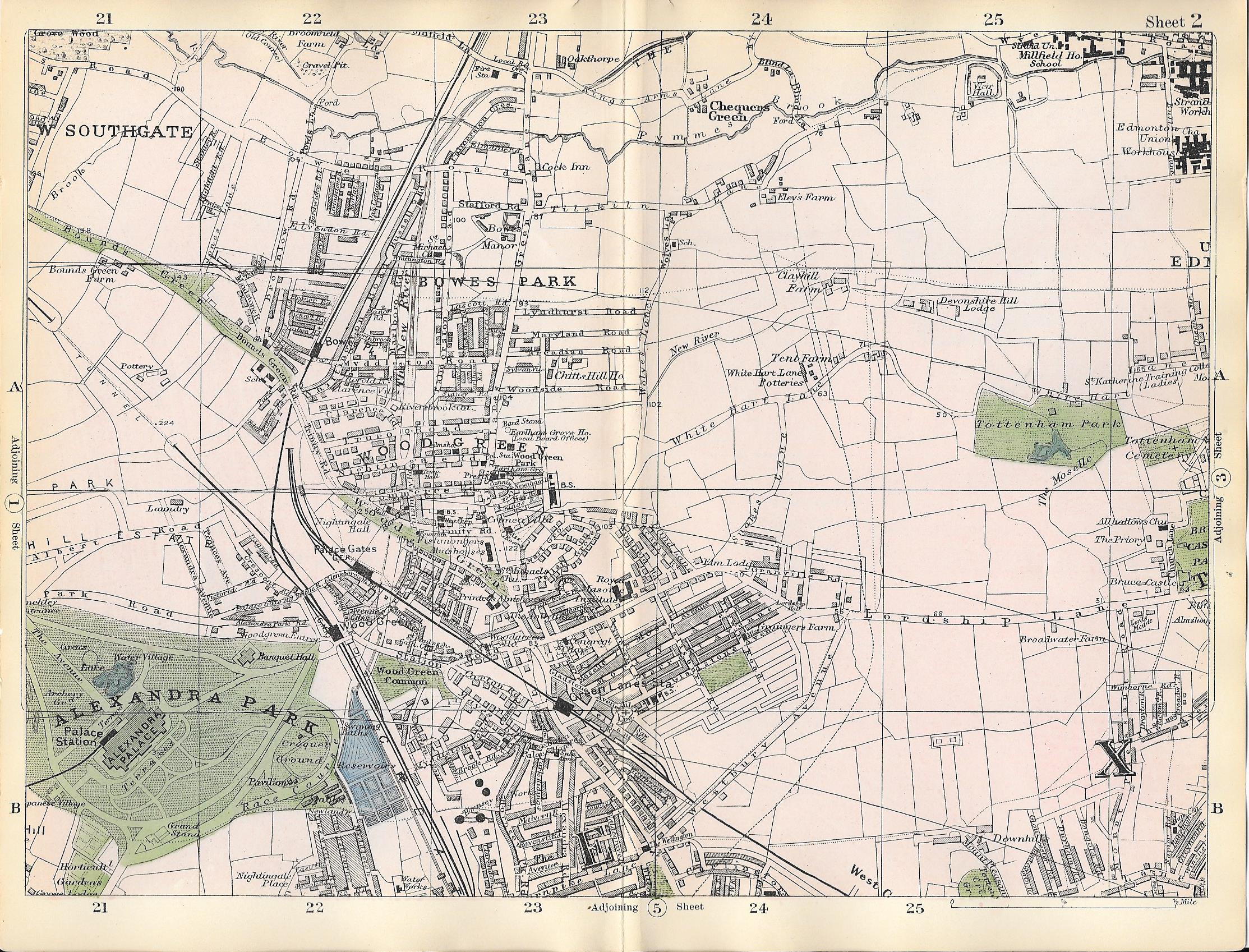 Alexandra Palace antique map 1897 – Maps and Antique Prints