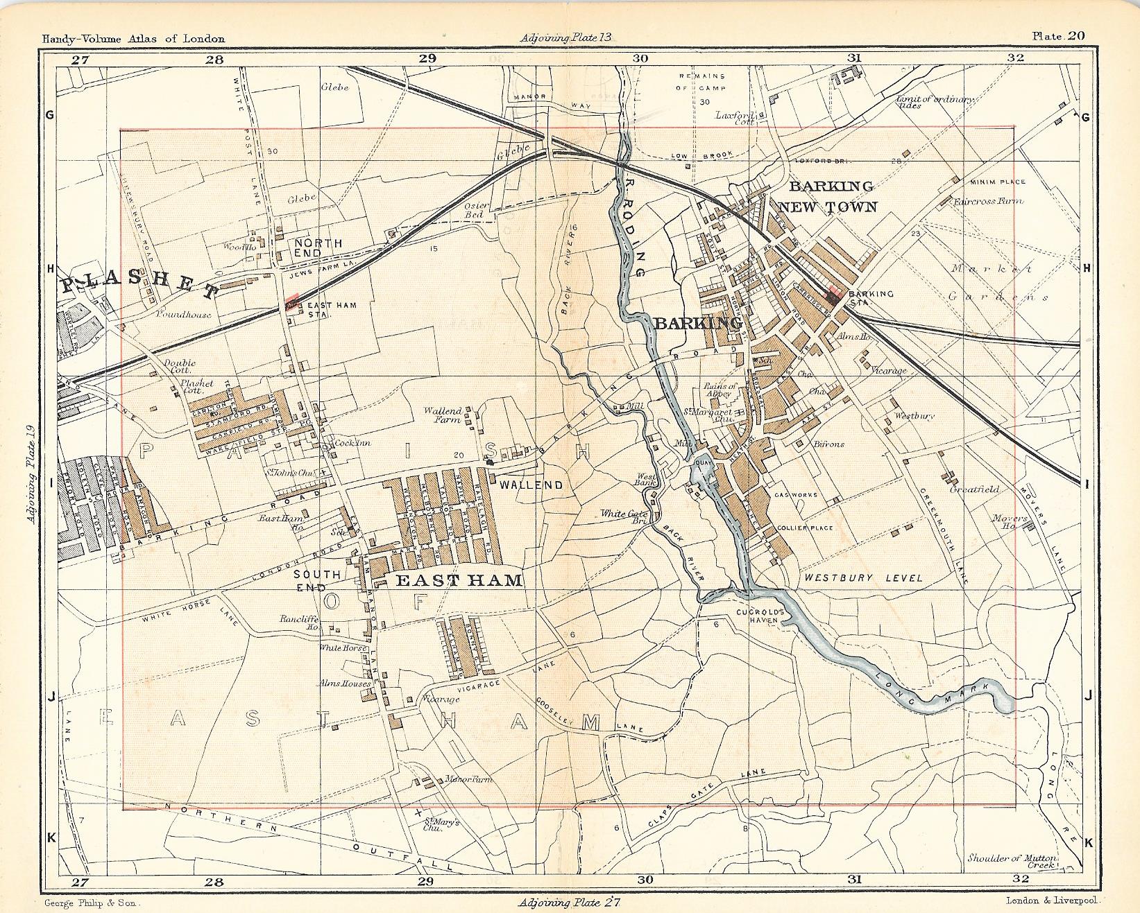 Barking antique map published 1891 – Maps and Antique Prints