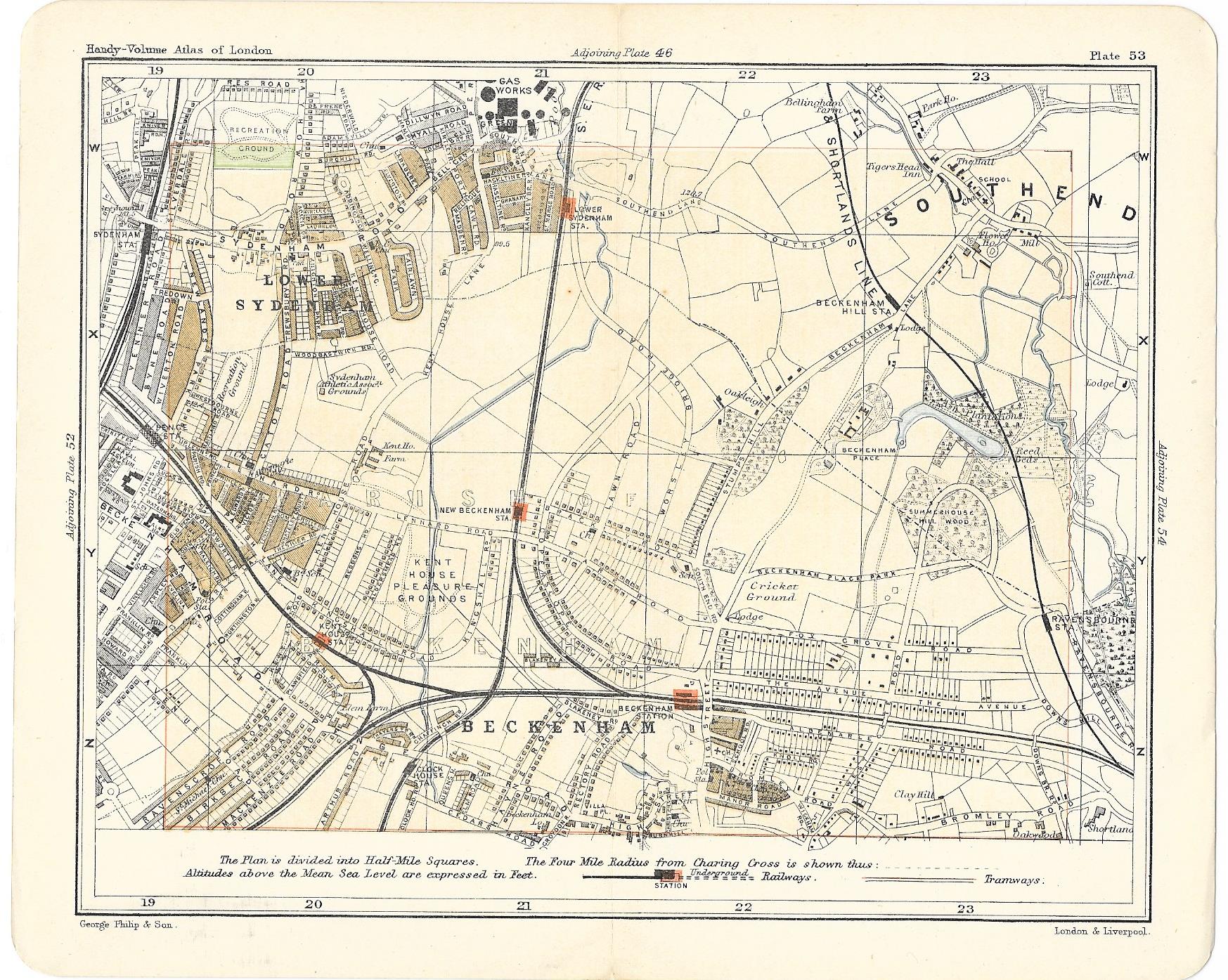 Beckenham Kent antique map 1902 – Maps and Antique Prints