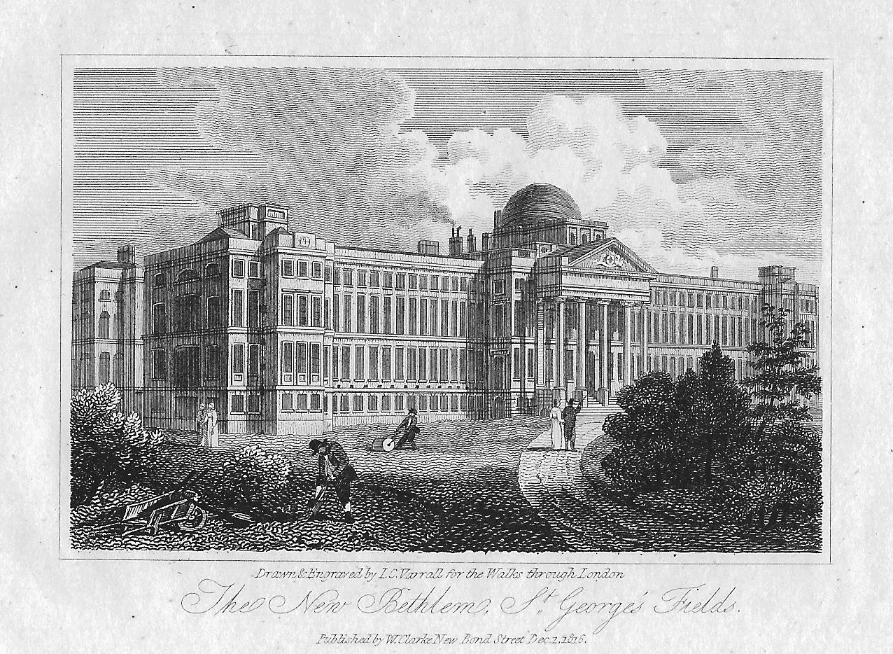 Bedlam or St Mary Bethlehem Hospital antique print – Maps and Antique ...
