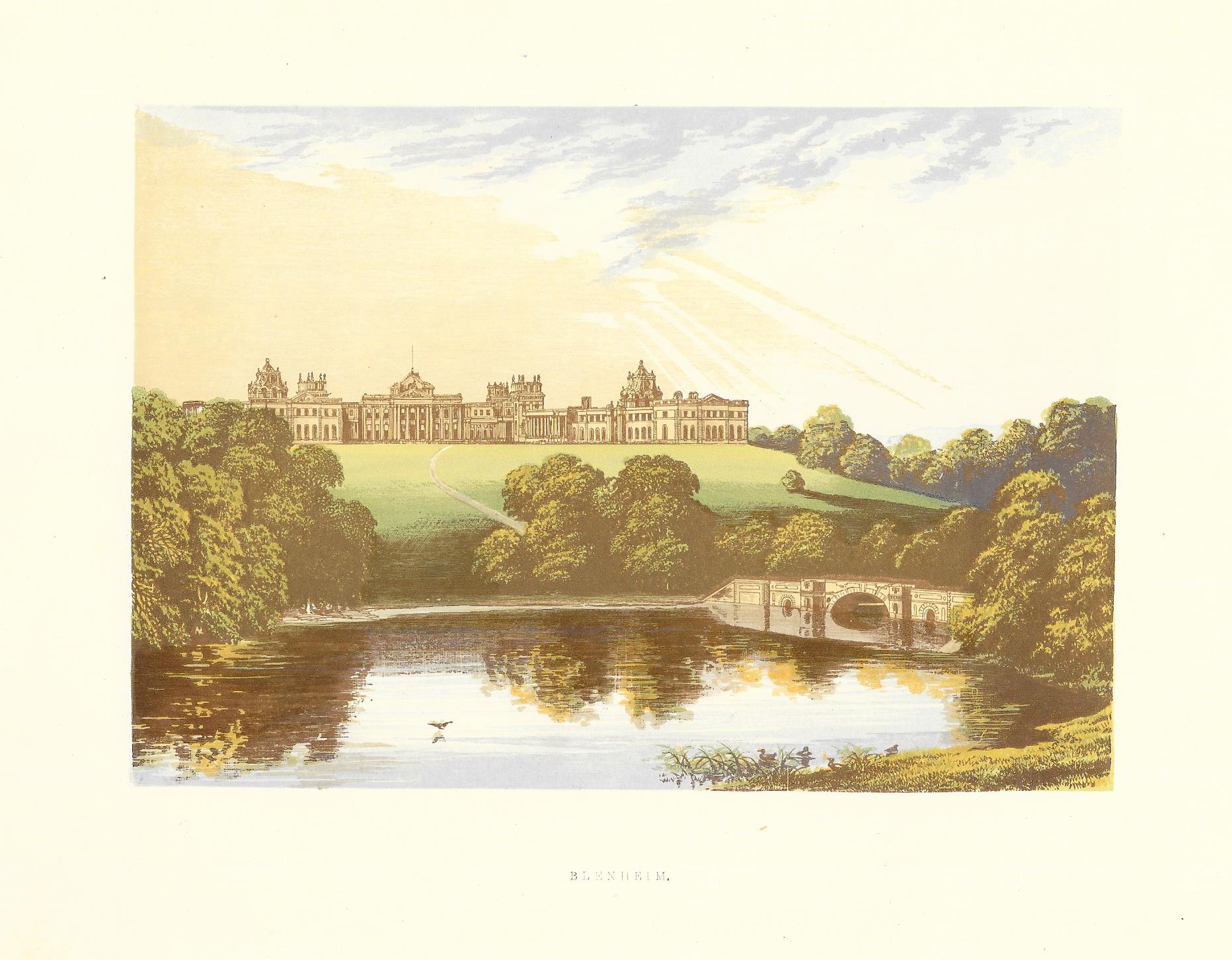 Blenheim Palace Oxfordshire antique print 1880 – Maps and Antique Prints