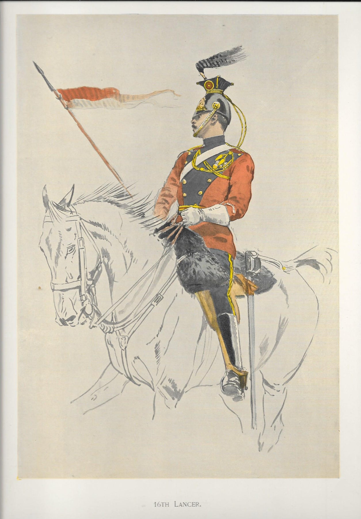 16th Lancers orginal antique print published 1900 – Maps and Antique Prints