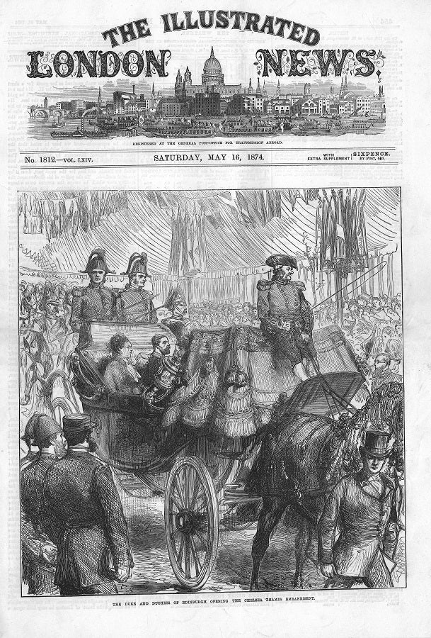 Chelsea Embankment opening antique print 1870 – Maps and Antique Prints