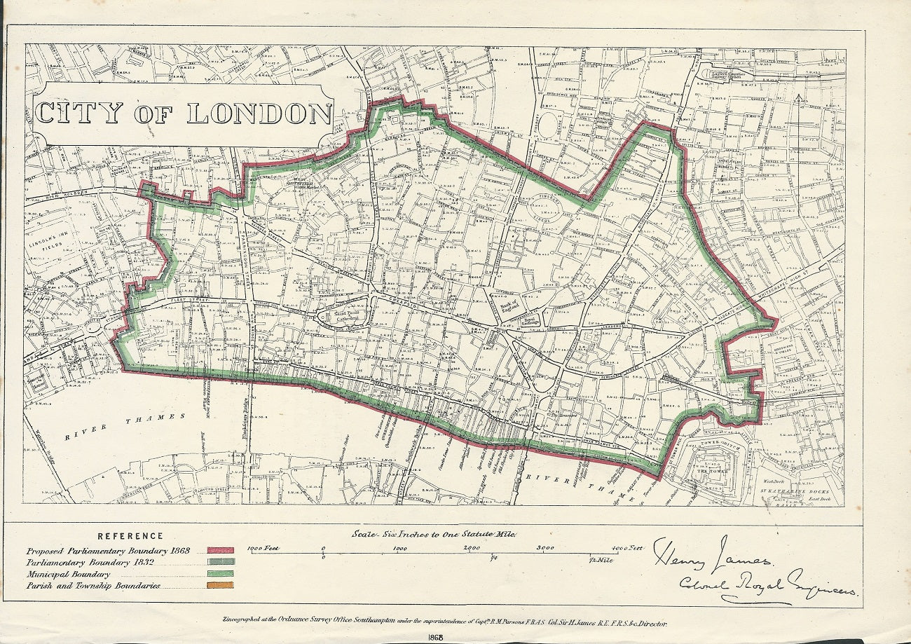 City of London Boundary Commission map 1868 – Maps and Antique Prints