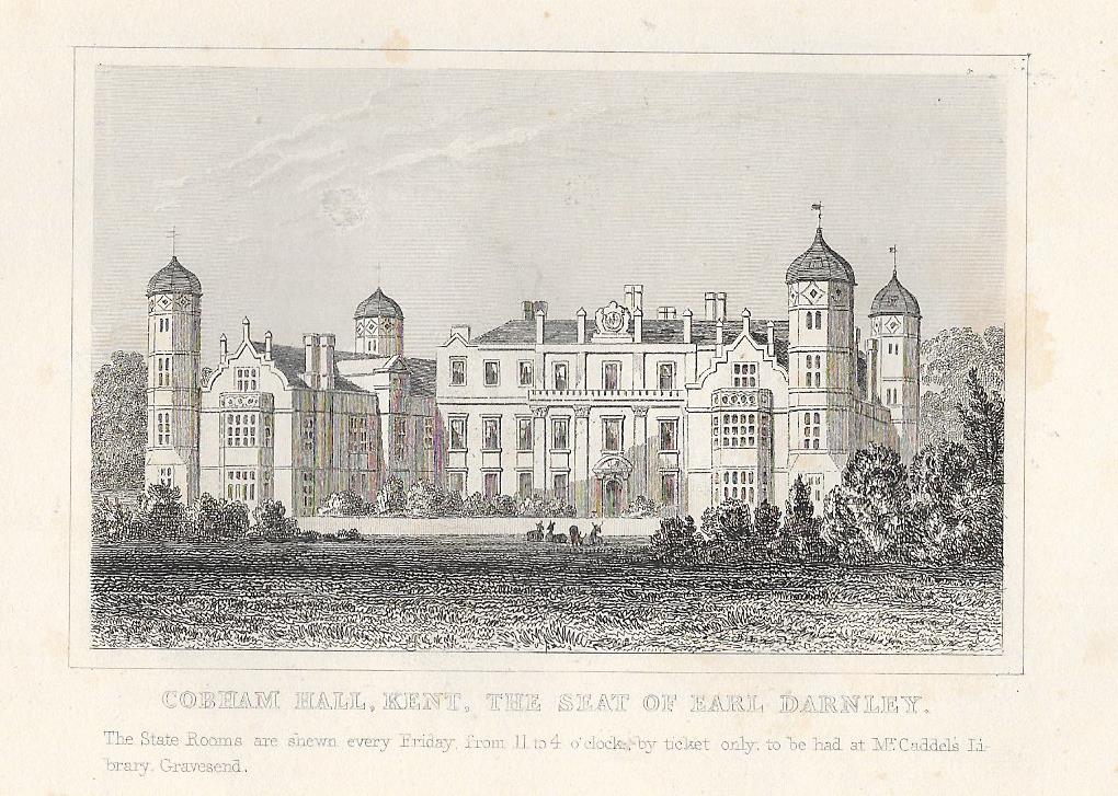 Cobham Hall Kent antique print 1845 – Maps and Antique Prints