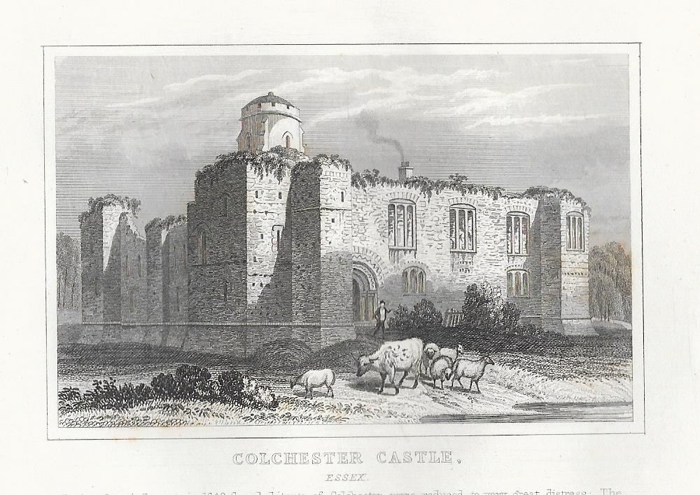 Colchester Castle Essex antique print 1845 – Maps and Antique Prints