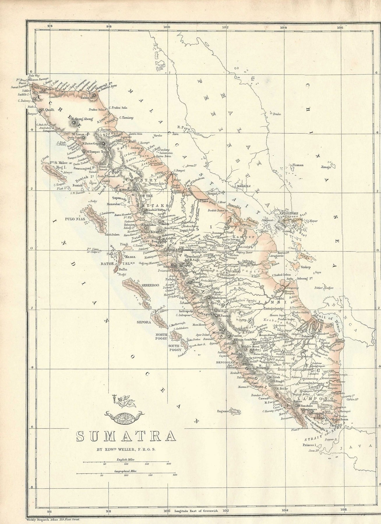 Sumatra Indonesia antique map published 1863 – Maps and Antique Prints