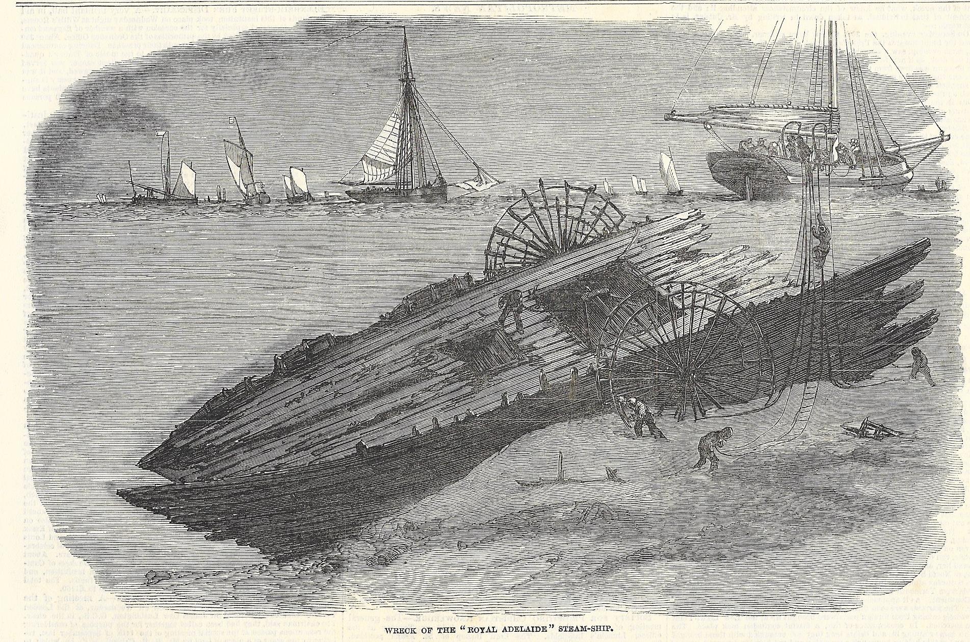 Divers salvaging the wreck of the Royal Adelaide steamship 1850 – Maps ...