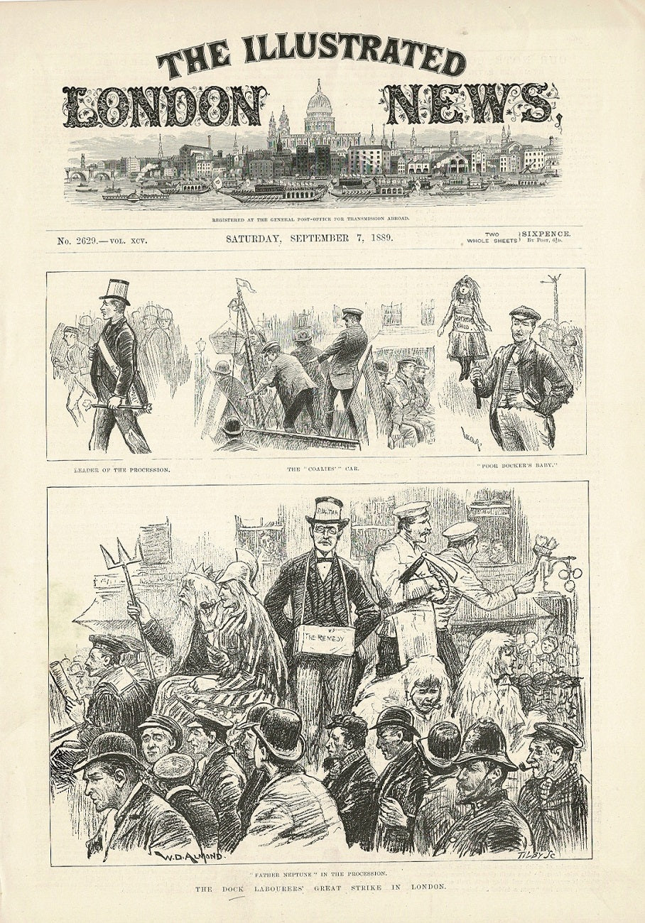 Dock Strike in London 1889 antique print – Maps and Antique Prints