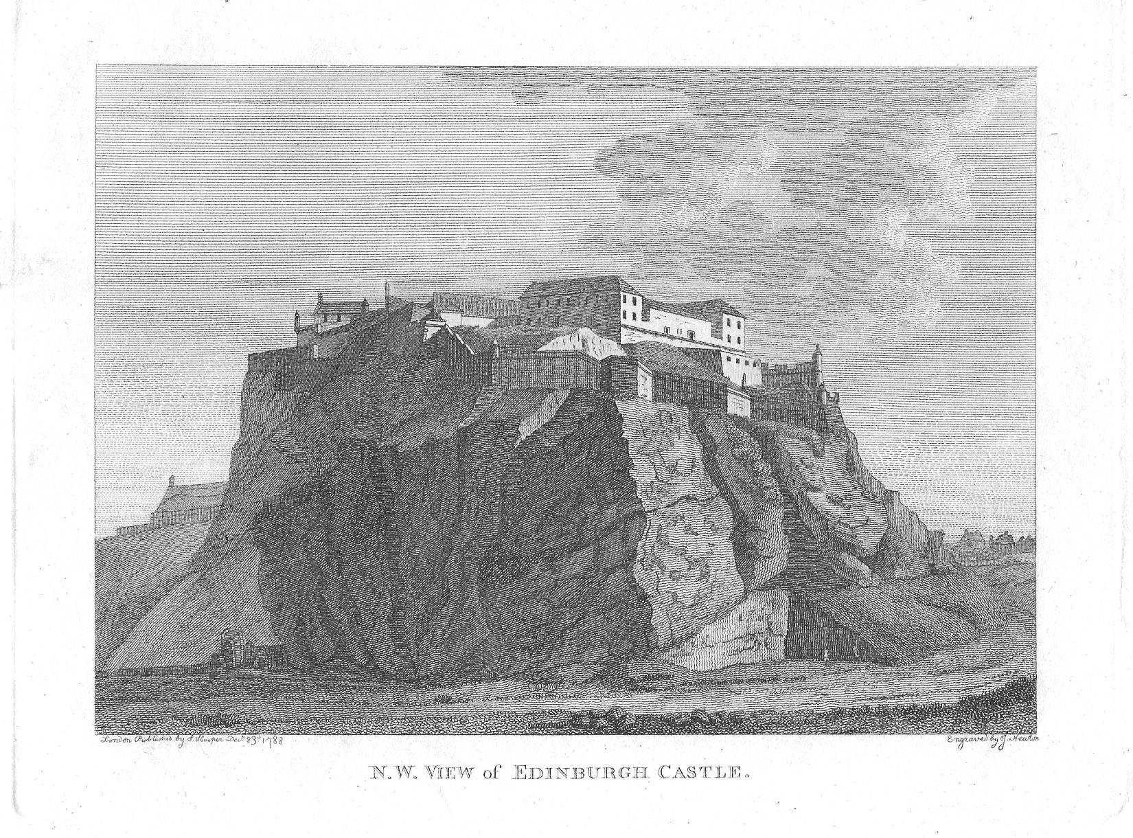 Edinburgh Castle Scotland antique print – Maps and Antique Prints