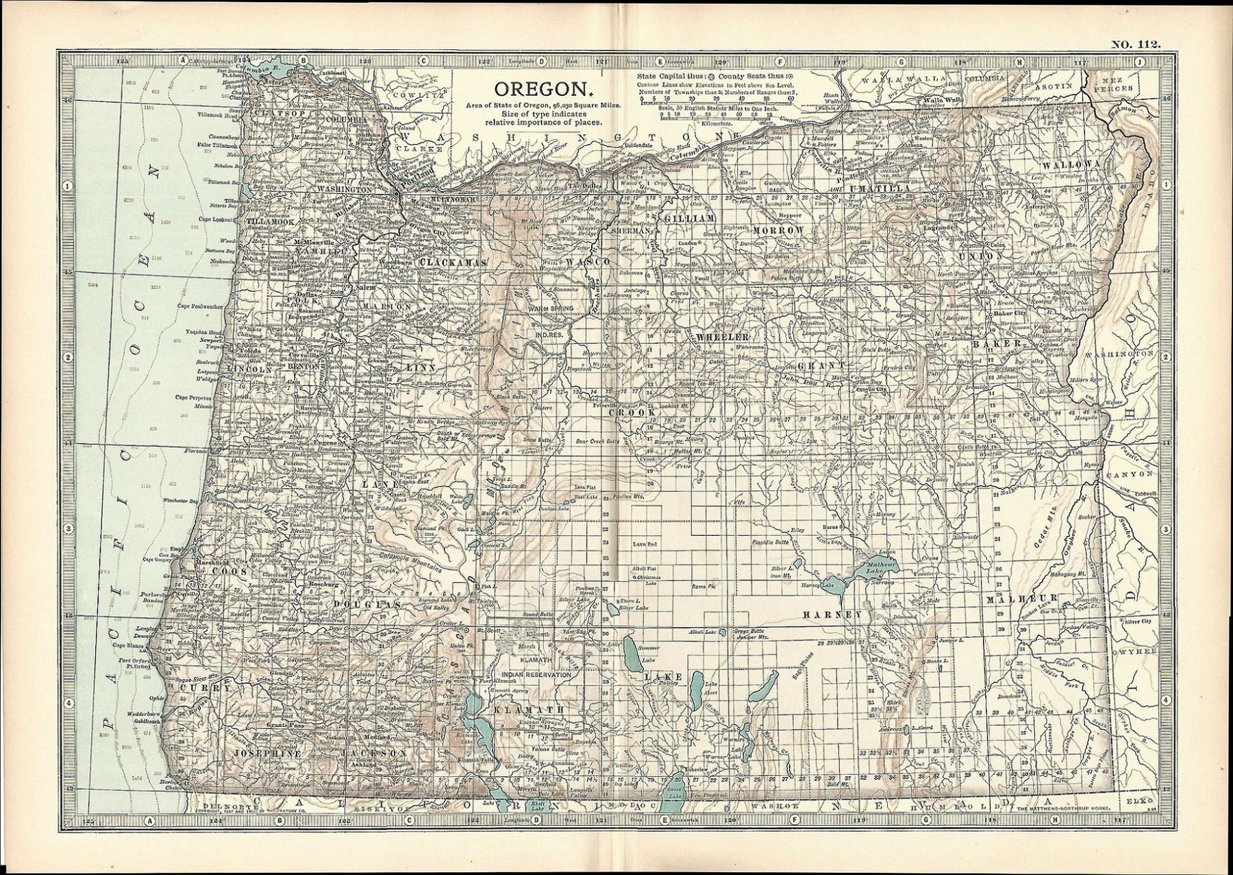 Oregon antique map Encyclopedia Britannica 1903 – Maps and Antique Prints