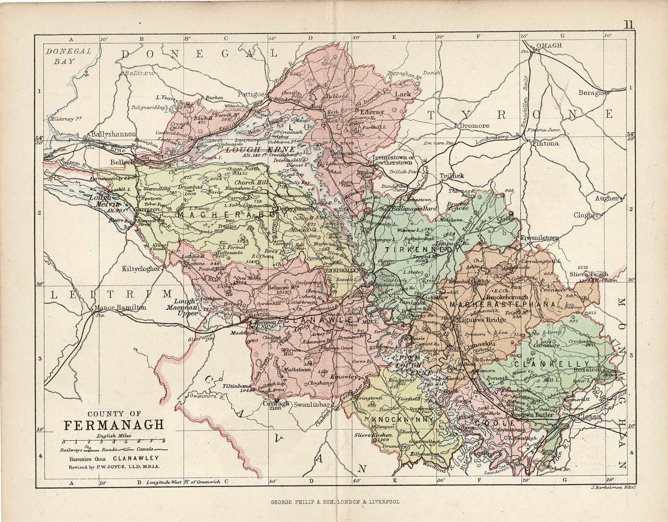 Fermanagh Ireland antique county map published 1882 – Maps and Antique ...
