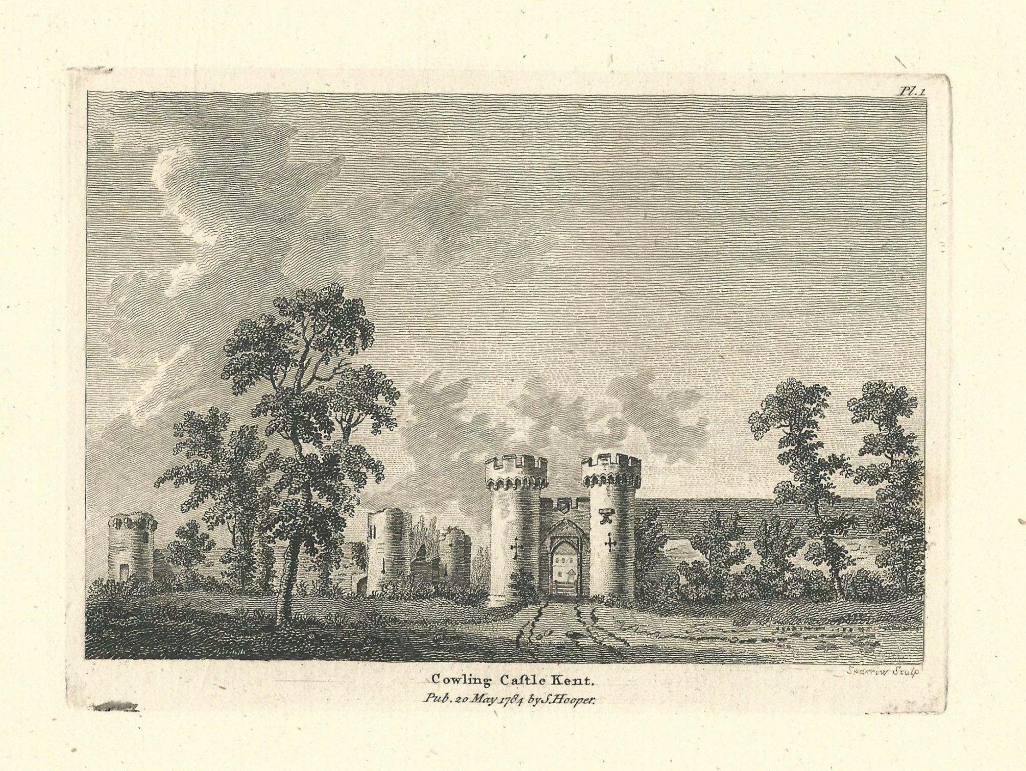 Cooling Castle or Cowling Castle Kent antique print (1) 1784 – Maps and ...