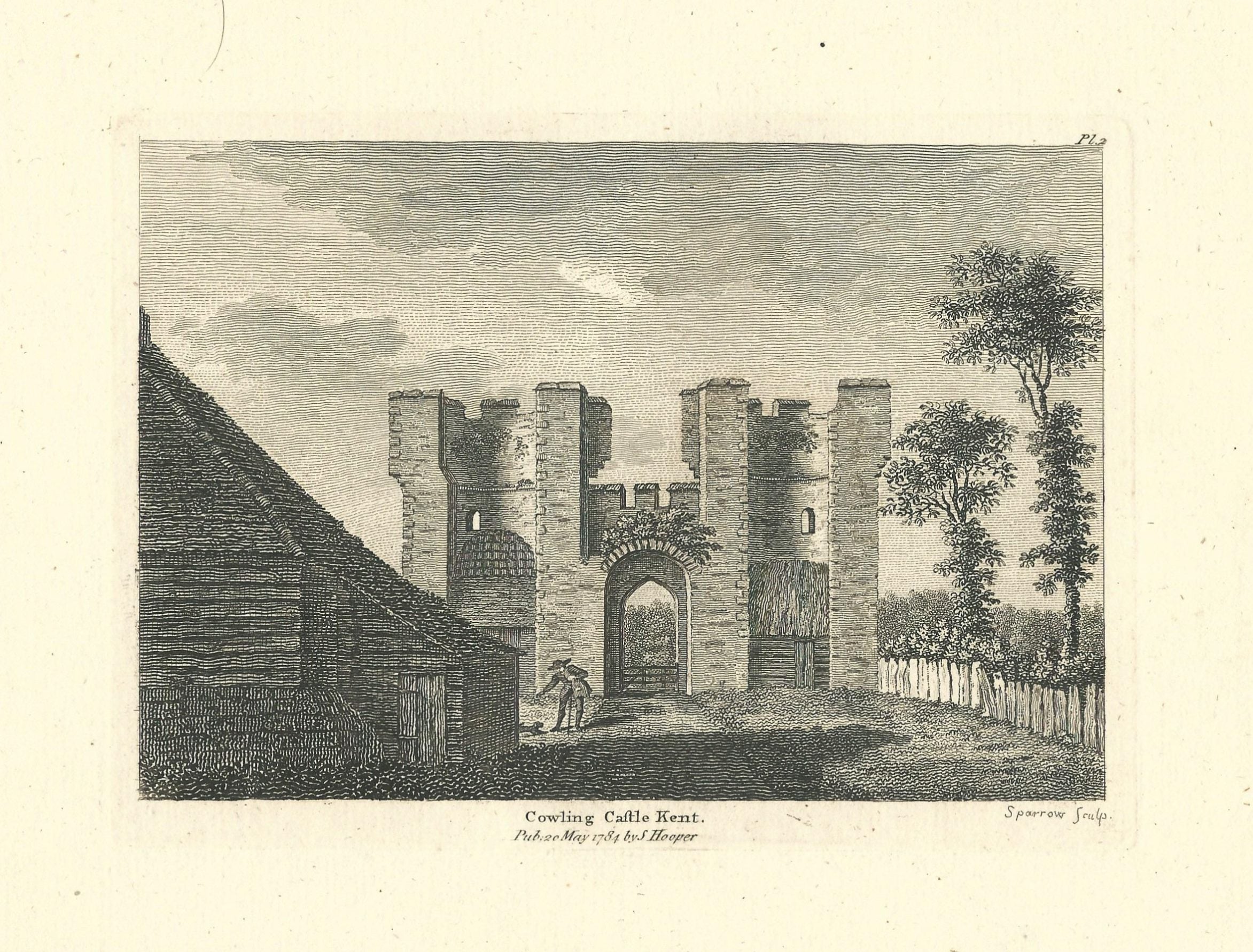 Cooling Castle or Cowling Castle Kent antique print (2) 1784 – Maps and ...