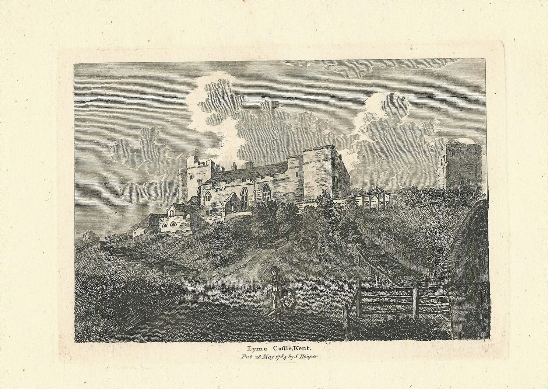 Lympne Castle Kent antique print dated 1784 – Frontispiece_Maps