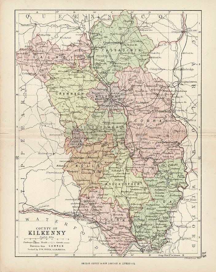 Kilkenny Ireland antique map published 1882 – Maps and Antique Prints
