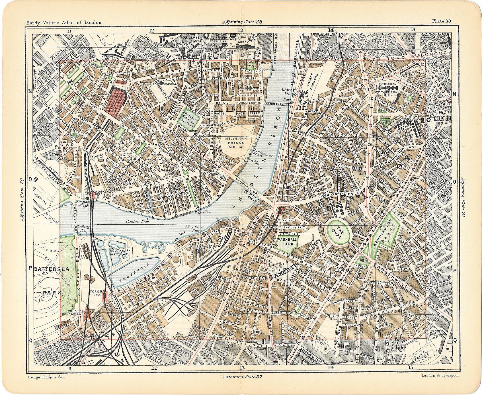 Lambeth antique map published 1902 – Maps and Antique Prints
