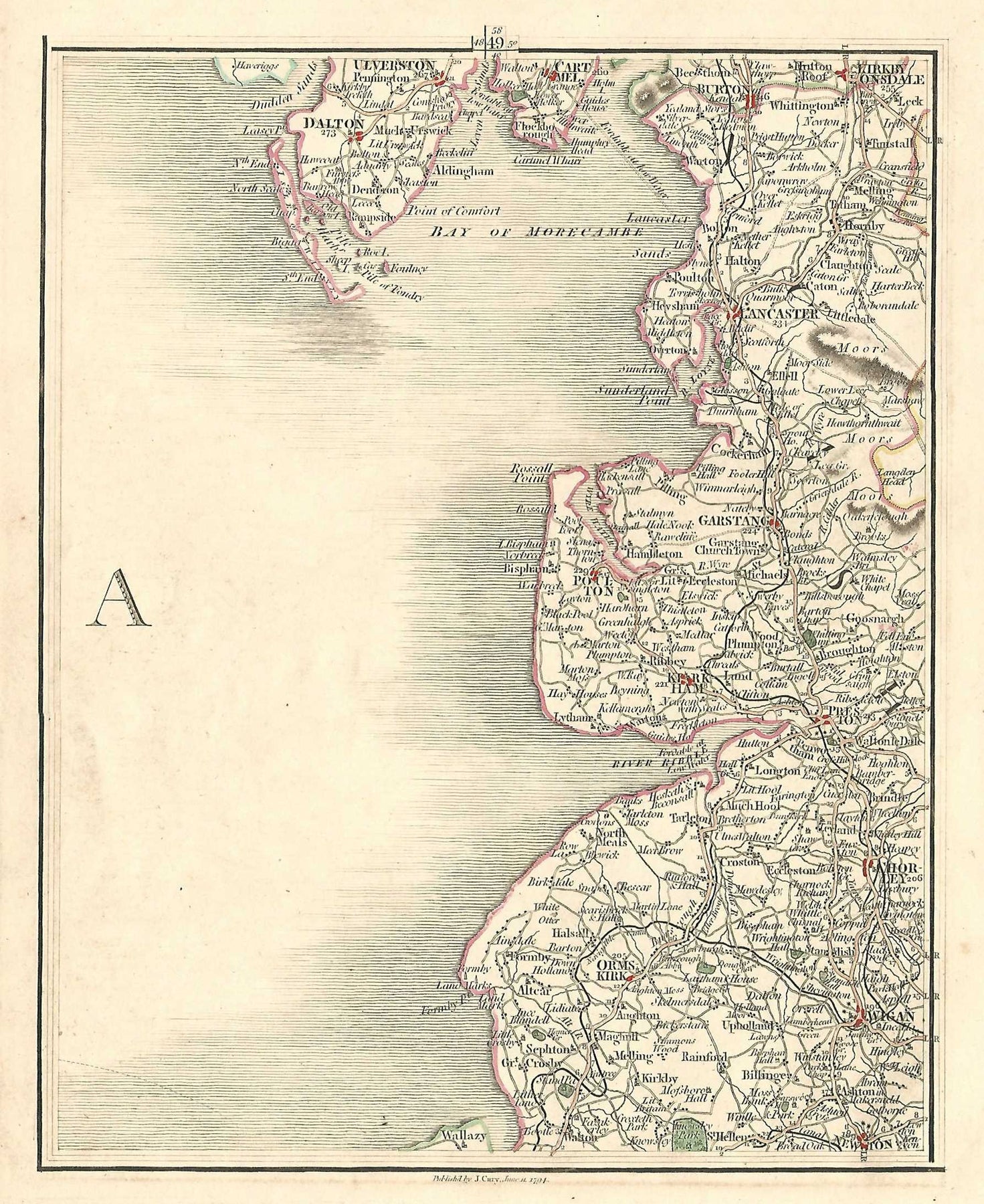 Lancashire antique map by John Cary published 1794 – Maps and Antique ...