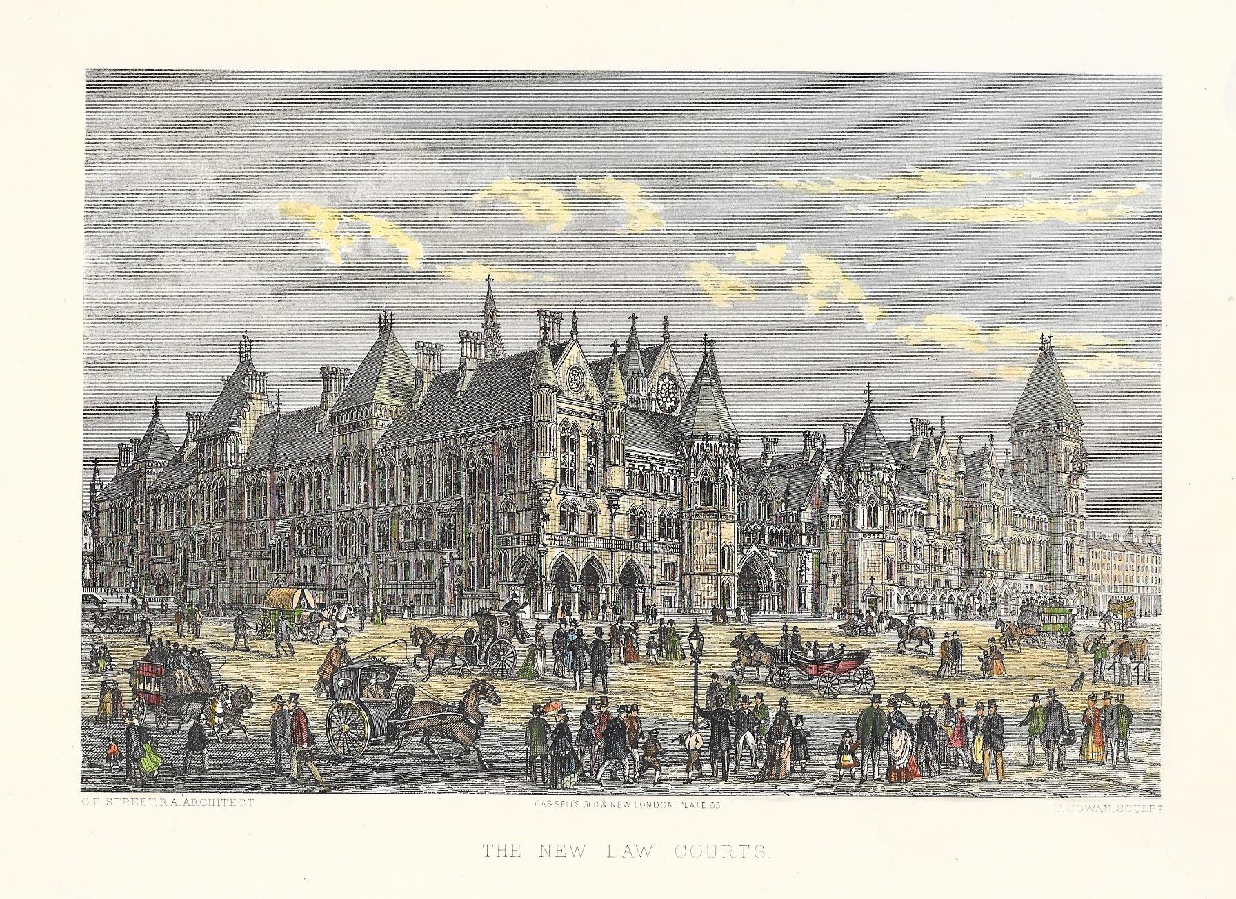 Law Courts Strand London antique print 1898 – Maps and Antique Prints