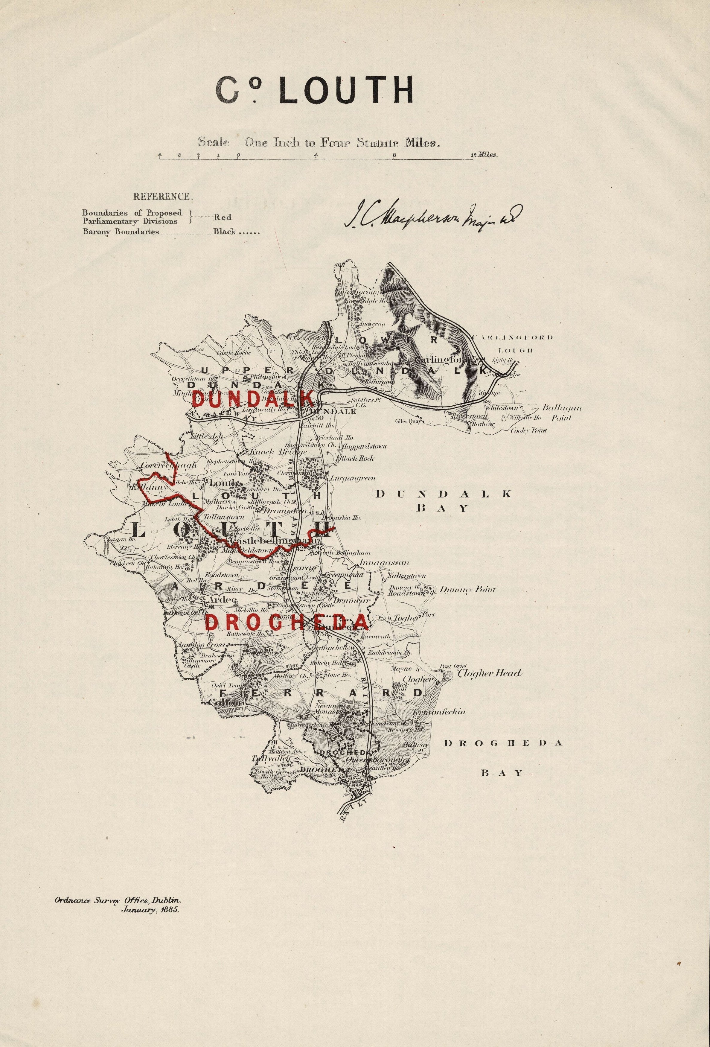 Louth Ireland Ordnance Survey antique map 1885 – Maps and Antique Prints