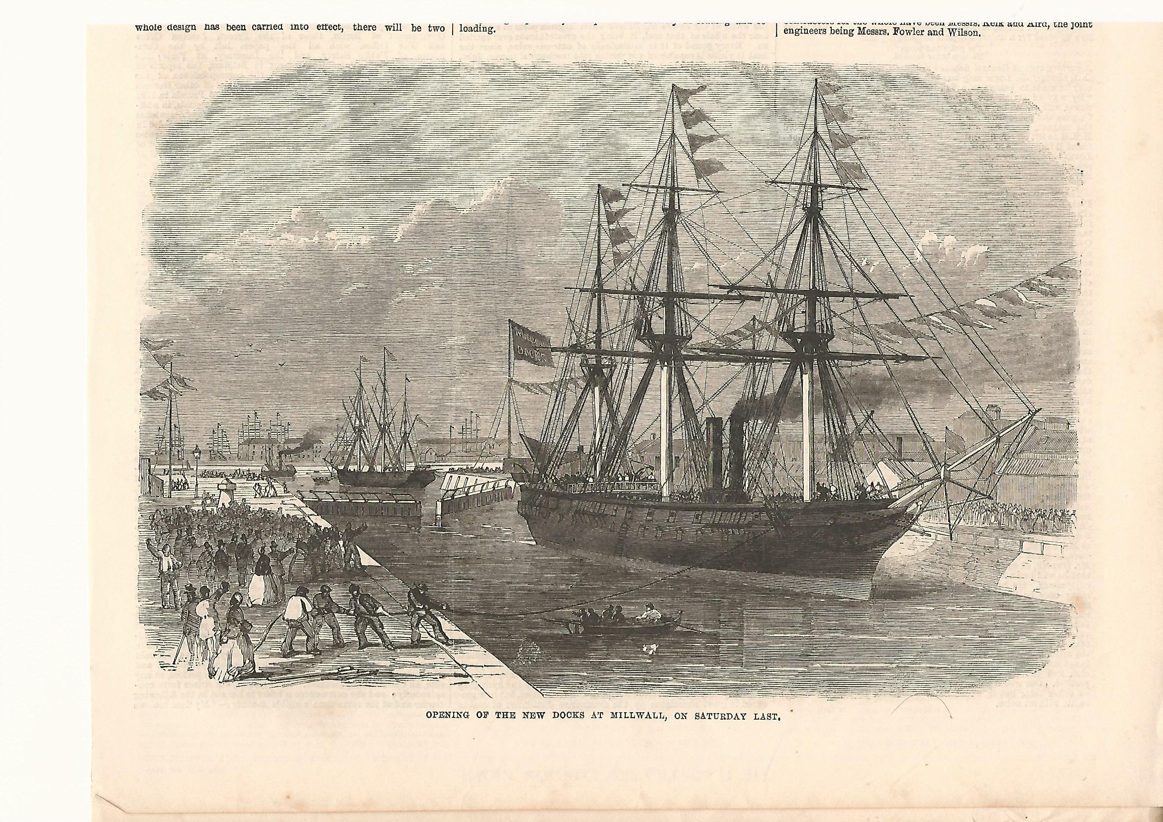 Millwall Docks Isle of dogs opening March 1868 antique print – Maps and ...