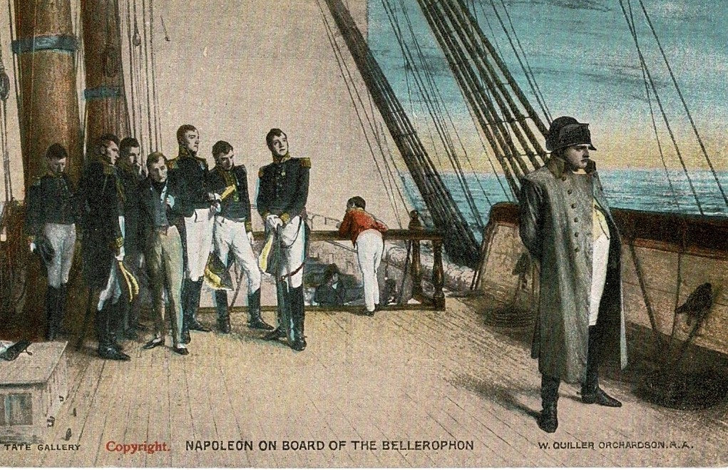 Napoleon Bonaparte on H.M.S. Bellerophon postcard – Maps and Antique Prints