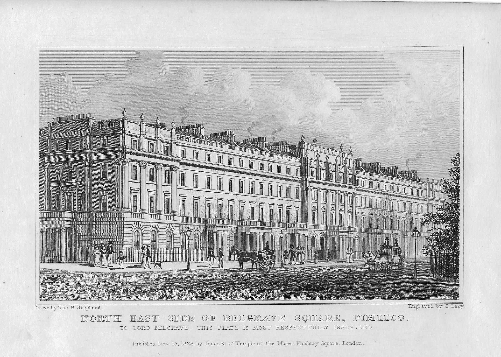 Belgrave Square Pimlico London antique print 1830 – Maps and Antique Prints