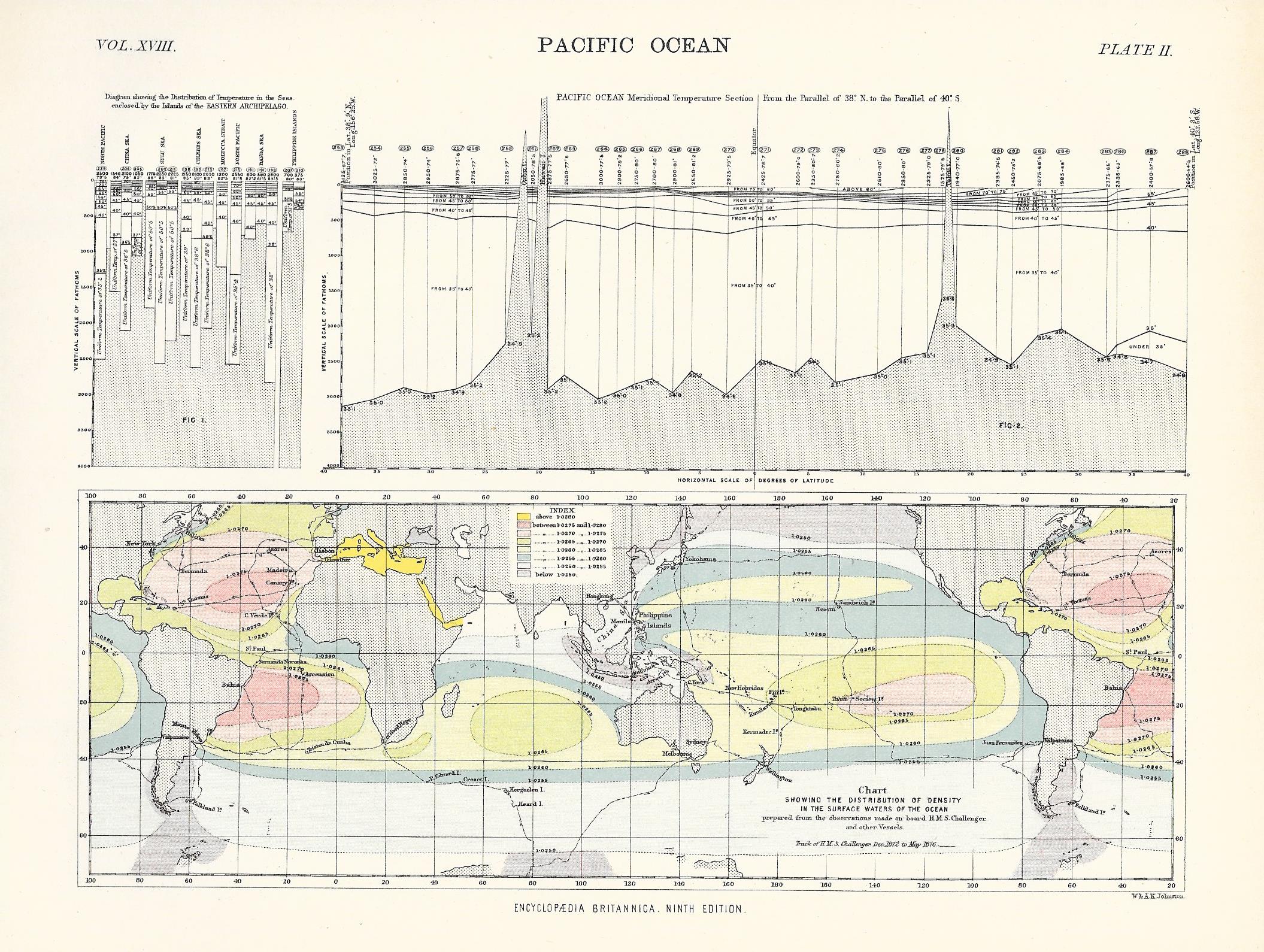 Pacific Ocean antique map from Encyclopaedia Britannica 1889 – Maps and ...