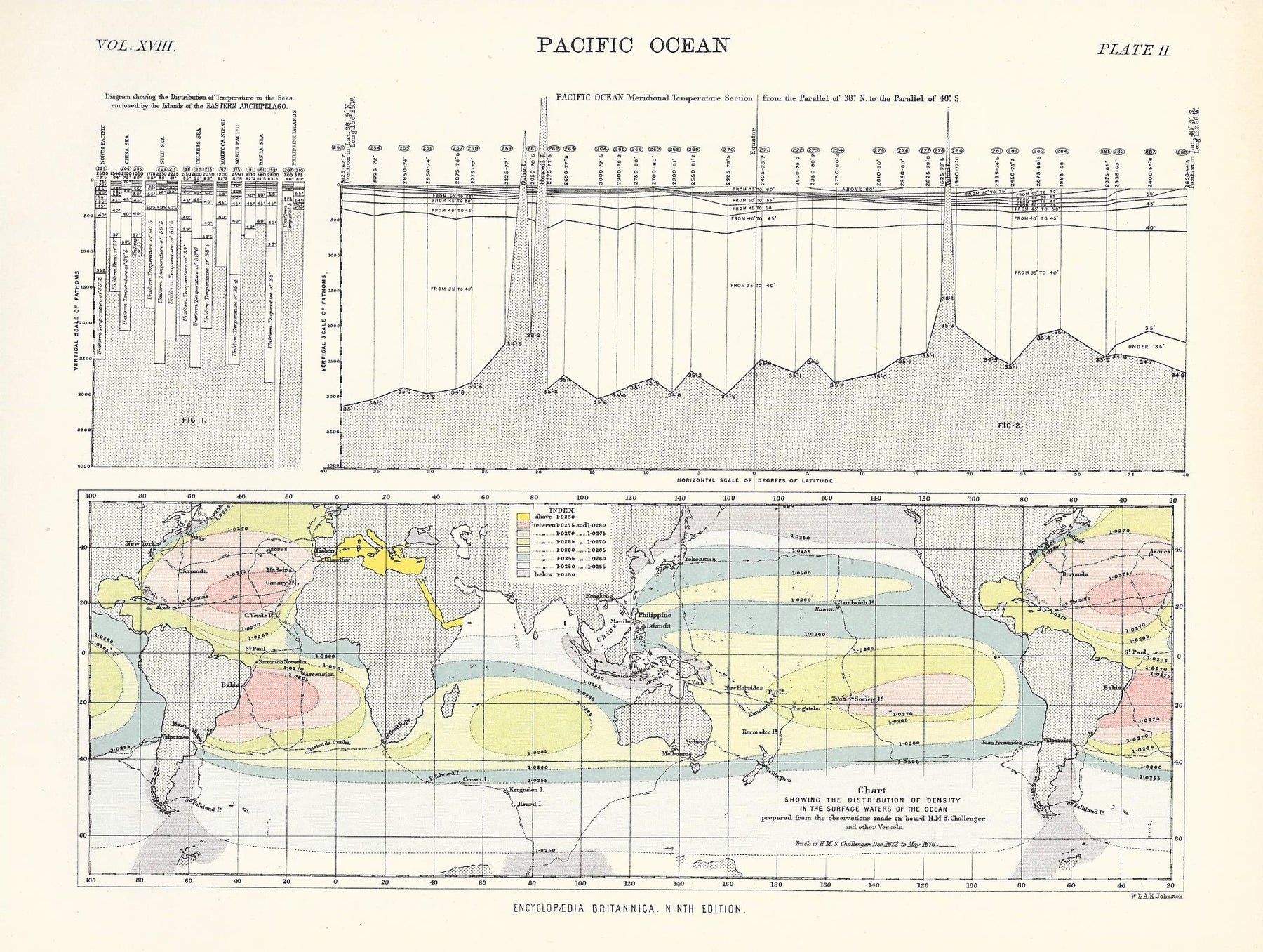 Pacific Ocean antique map from Encyclopaedia Britannica 1889 – Maps and ...